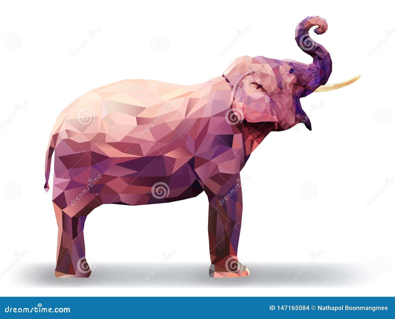 Elephant Low Poly Multicolored,Geometric Pattern Design, Eps10 Vector ...