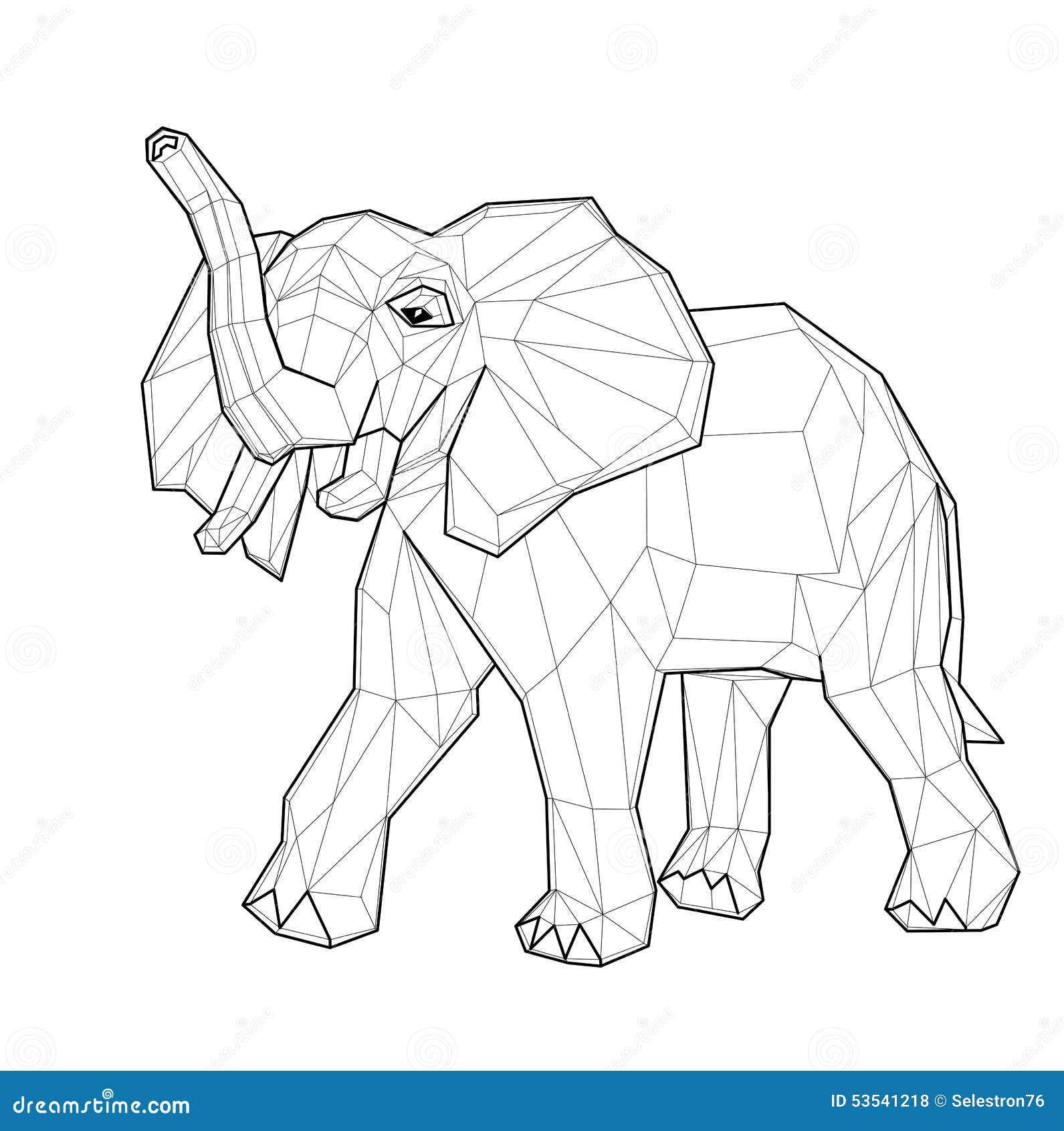 Elephant - Low Polygon Illustration Stock Vector - Illustration of ...