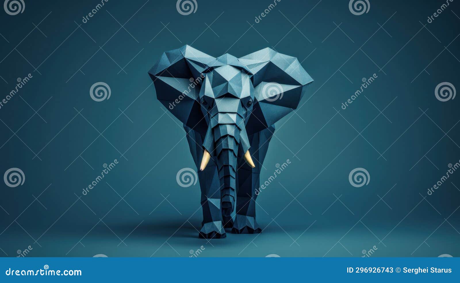 An Elephant Made from Triangles, AI. Paper Crafted Origami Stock ...