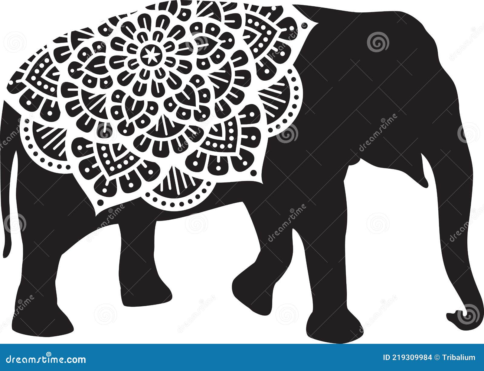 Elephant Mandala Design Vector Stock Vector - Illustration of boho ...