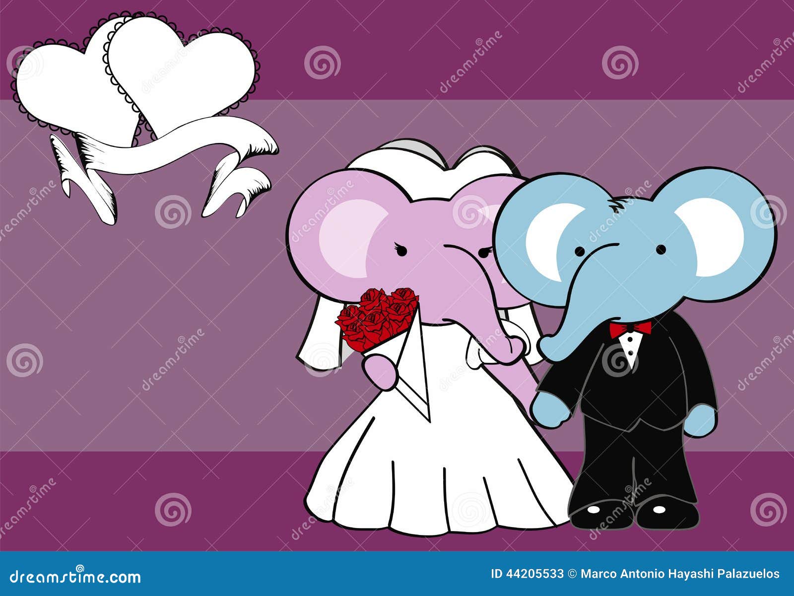 Elephant Married Cartoon Background | CartoonDealer.com #44205533