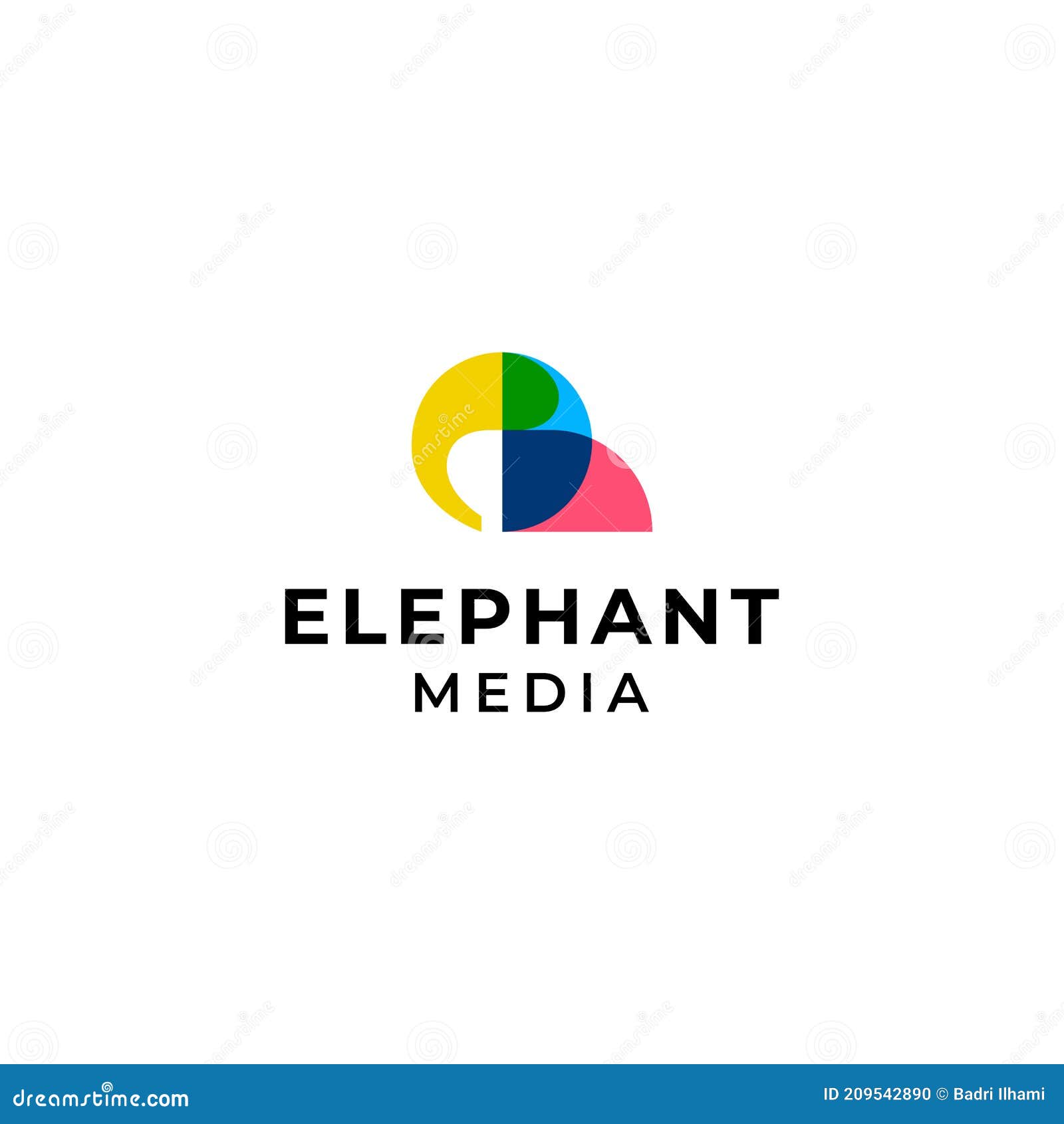 Elephant Media Colorful Logo Vector Icon Illustration Stock ...