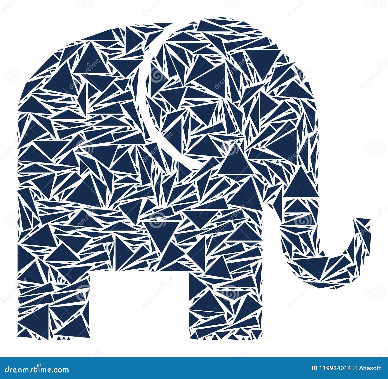 Elephant Collage of Triangles Stock Vector - Illustration of animal ...