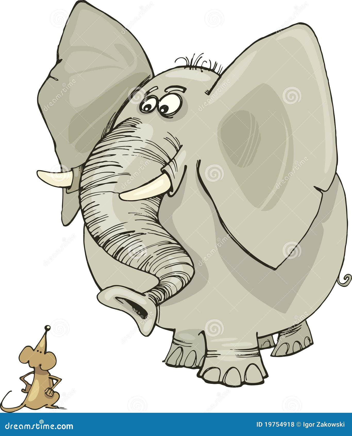 Elephant and mouse stock vector. Illustration of elephant - 19754918