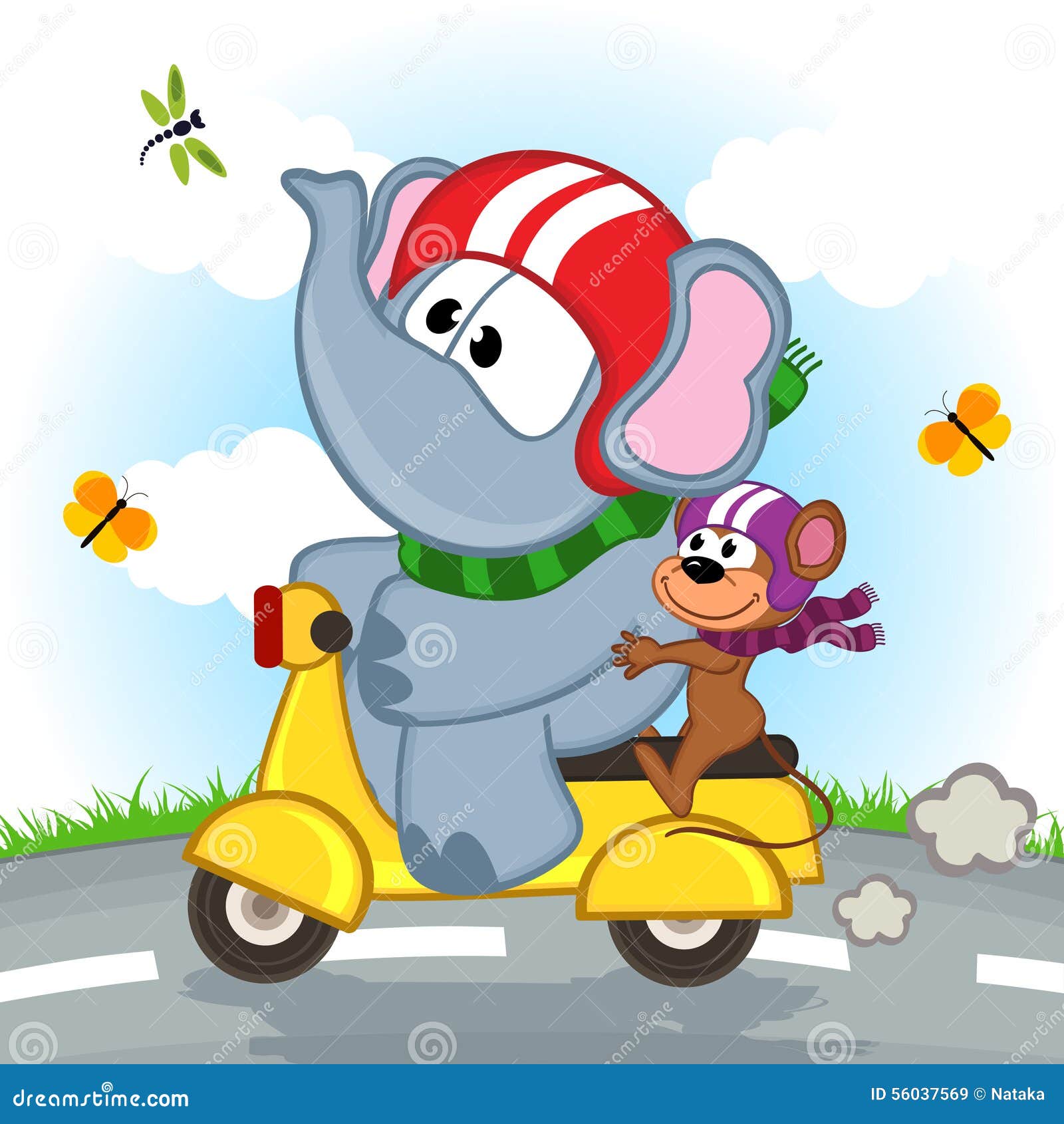 The Elephant And The Mouse Vector Illustration | CartoonDealer.com ...