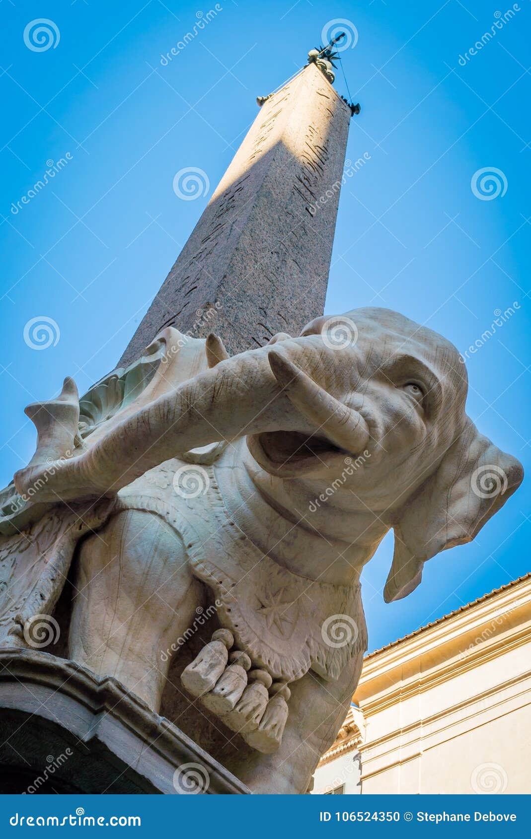Elephant and Obelisk in Rome Stock Photo - Image of minerva, rome ...