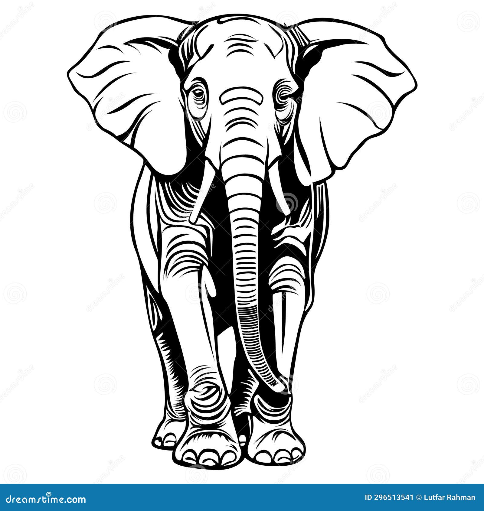 Elephant Outline Drawing Using a Vector Format Stock Illustration ...