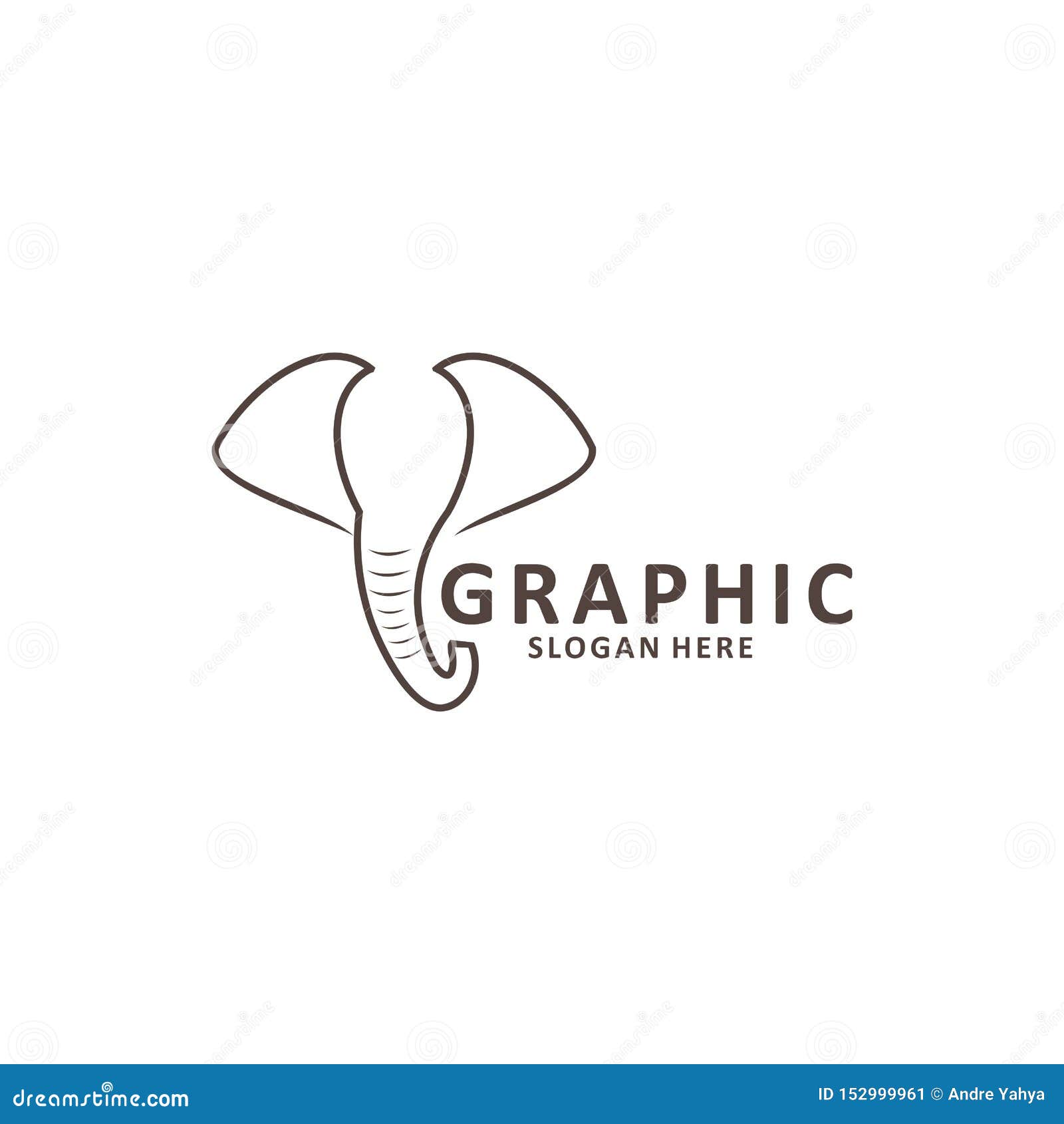 Elephant Outline Logo, Simple Vector Illustration of the Elephant Stock ...