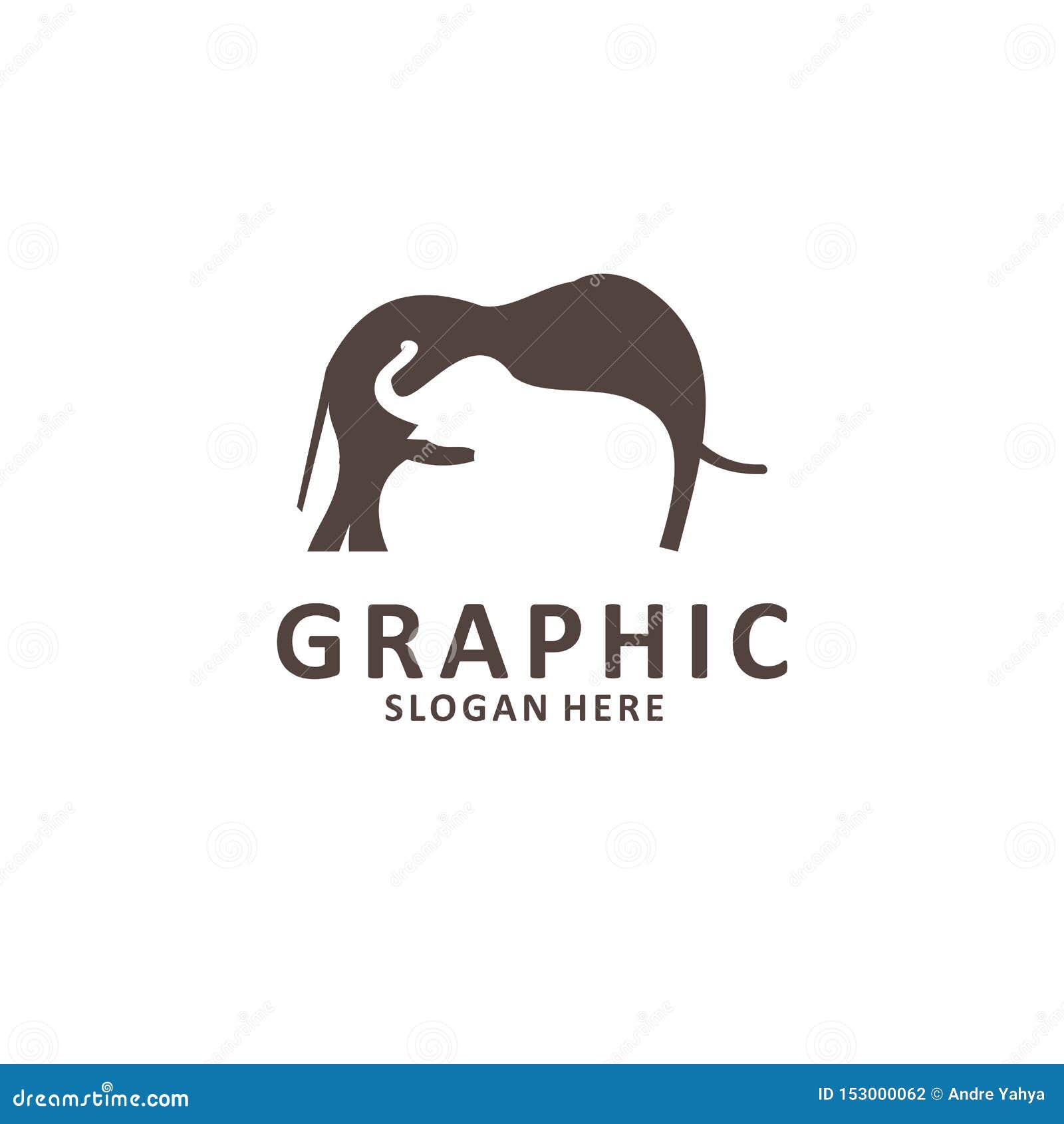 Elephant Outline Logo, Simple Vector Illustration of the Elephant Stock ...