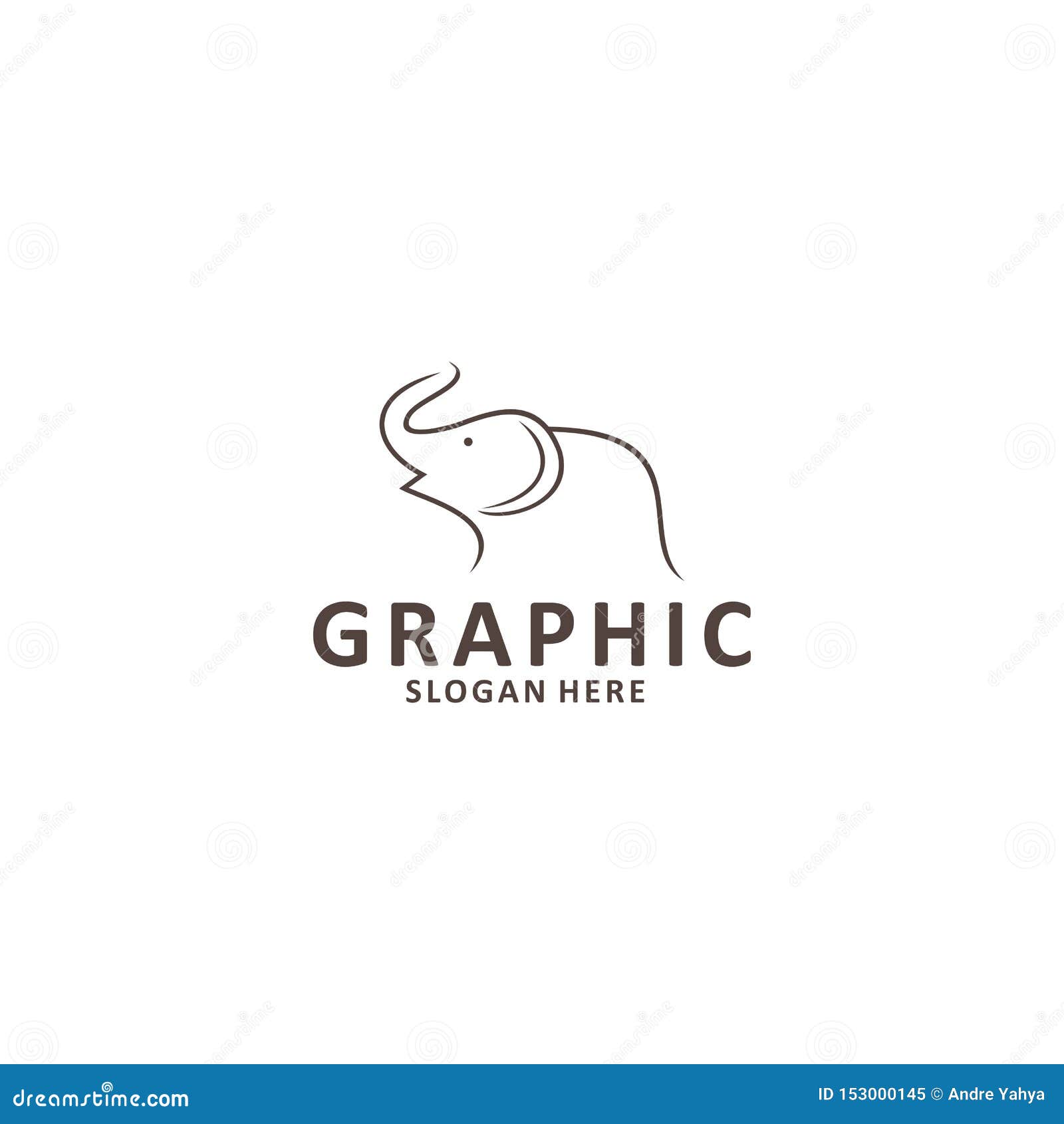 Elephant Outline Logo, Simple Vector Illustration of the Elephant Stock ...