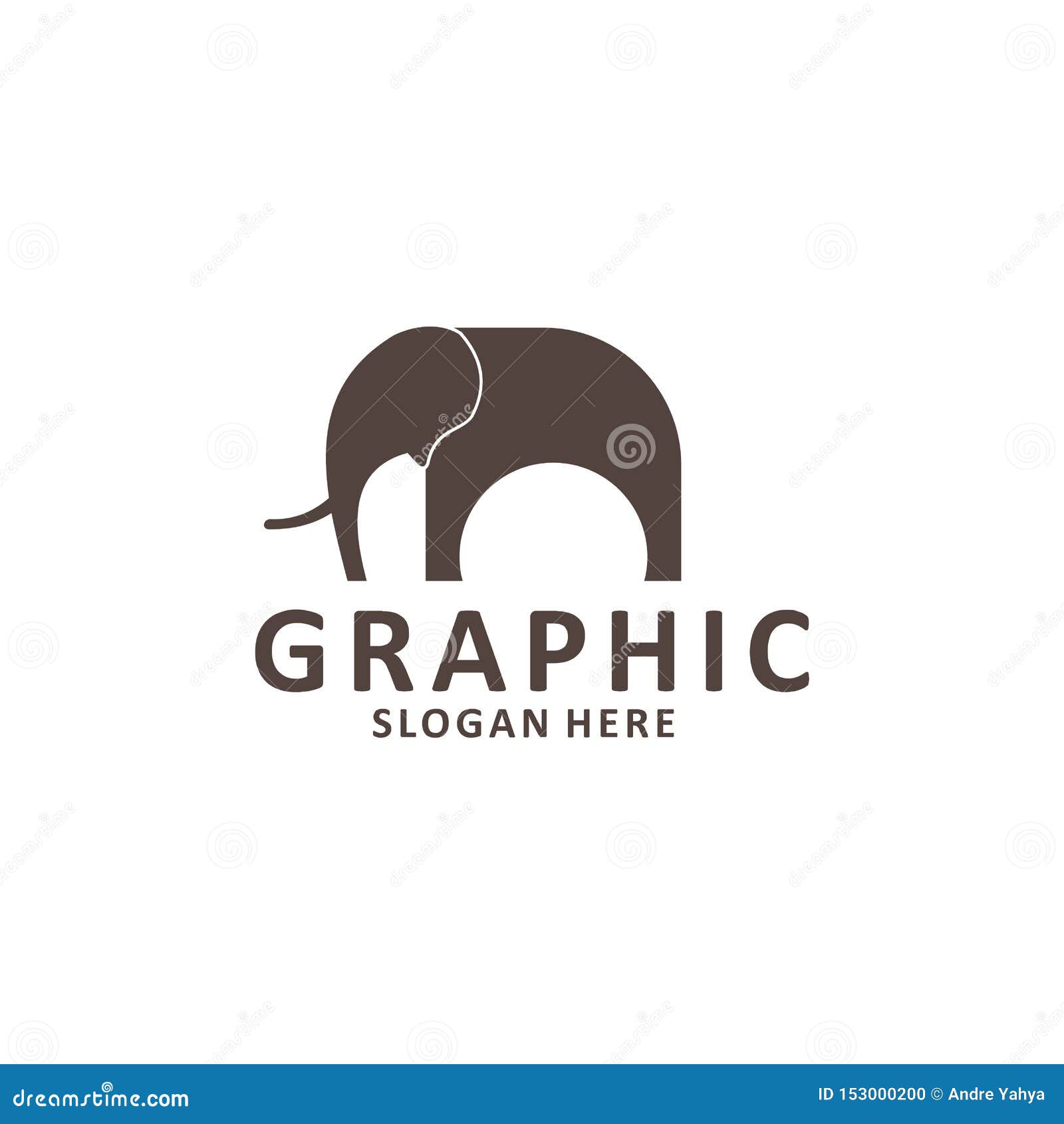Elephant Outline Logo, Simple Vector Illustration of the Elephant Stock ...