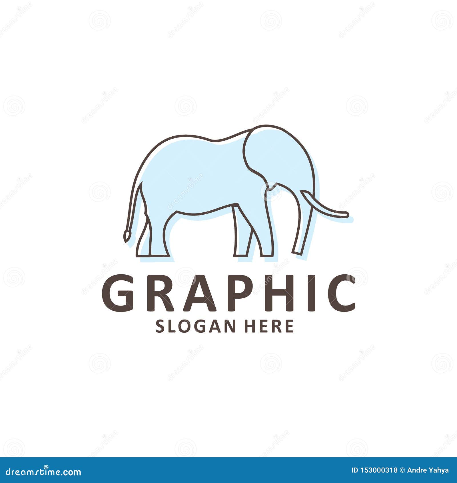 Elephant Outline Logo, Simple Vector Illustration of the Elephant Stock ...