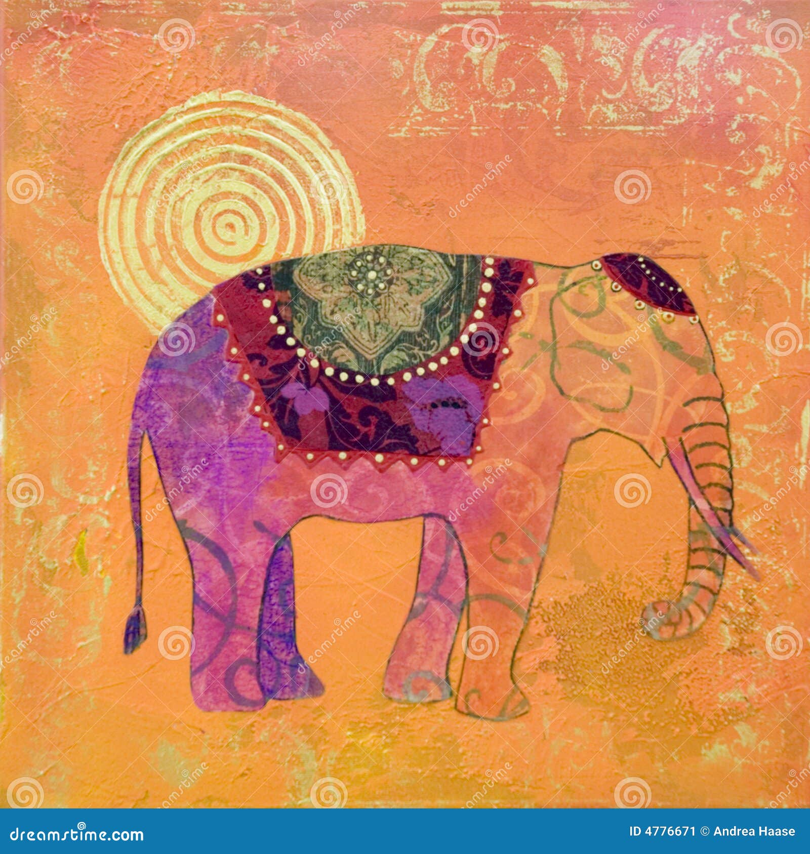 Elephant painting stock illustration. Illustration of unique - 4776671
