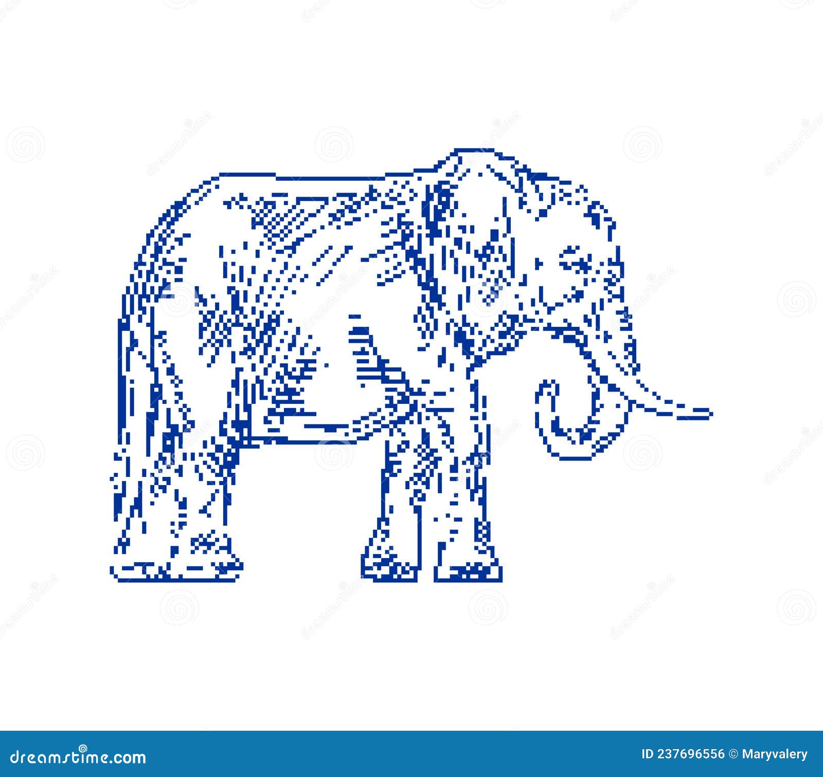 Elephant Pixel Art. 8bit Animal Vector Stock Vector - Illustration of ...