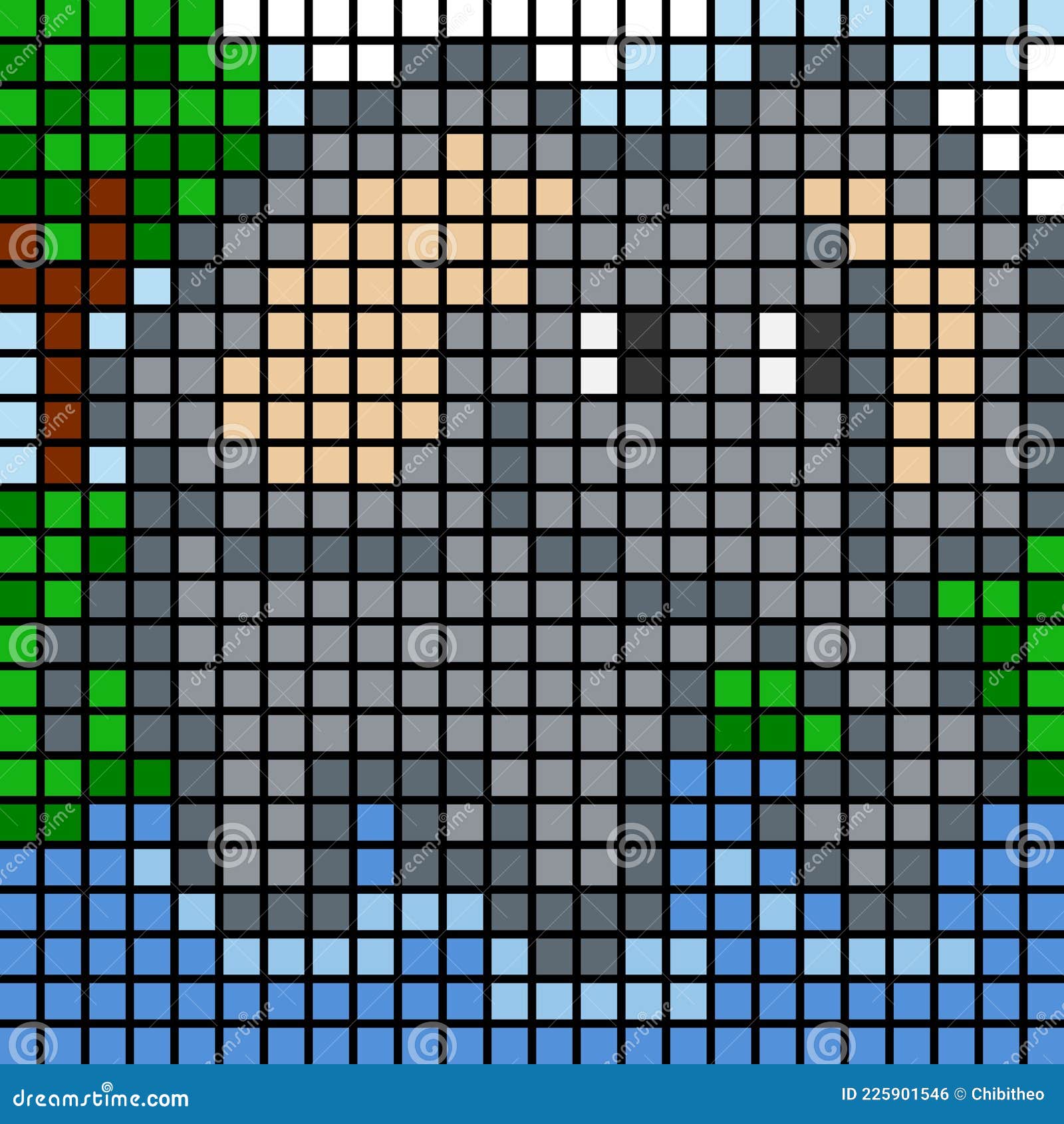 Elephant In Pixel Art Vector Illustration | CartoonDealer.com #135628126