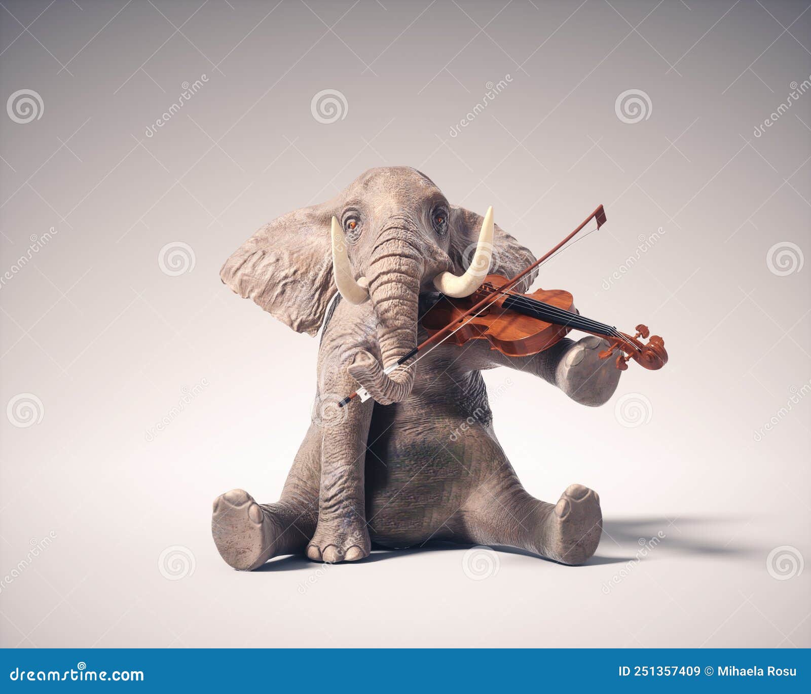 Elephant playing violin stock illustration. Illustration of nature ...