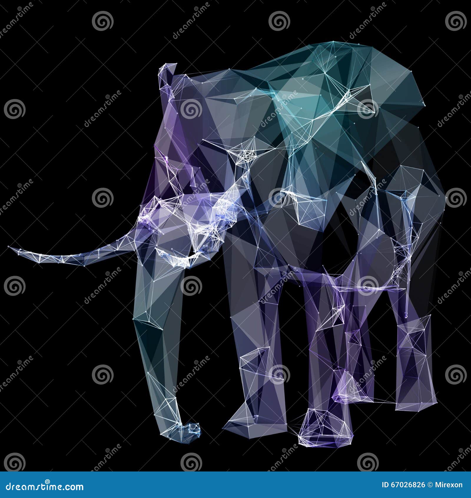 Elephant in the Polygon Design. Digital Illustration. Concept Stock ...