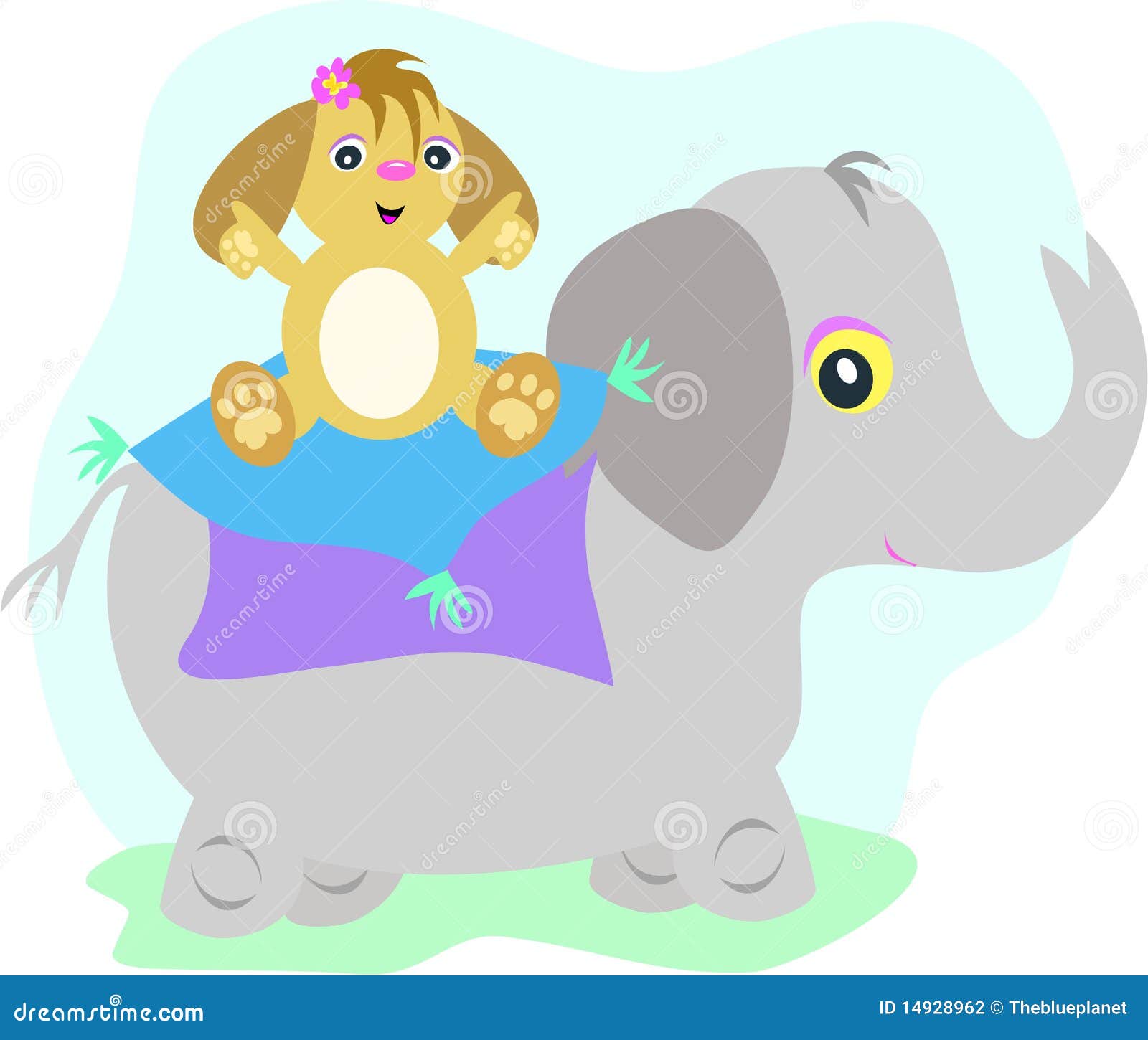 Elephant and Puppy stock vector. Illustration of wildlife - 14928962