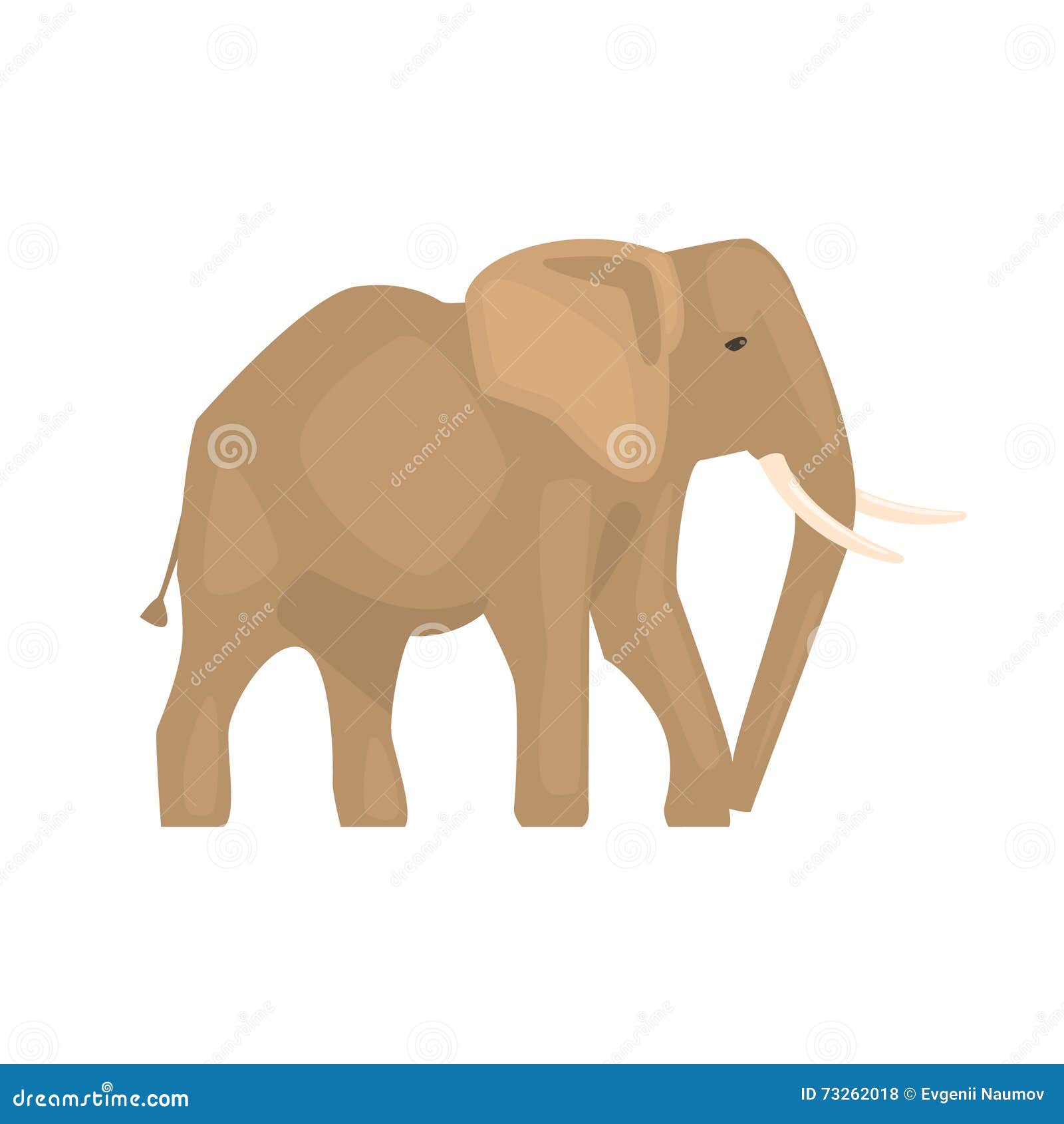 Elephant Realistic Simplified Drawing Vector Illustration ...