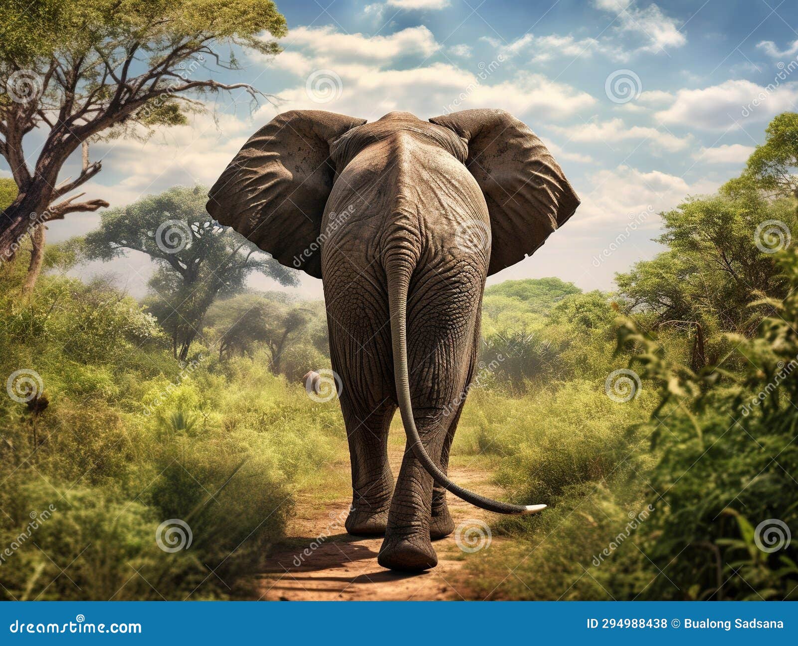 Elephant rear stock illustration. Illustration of wildlife - 294988438