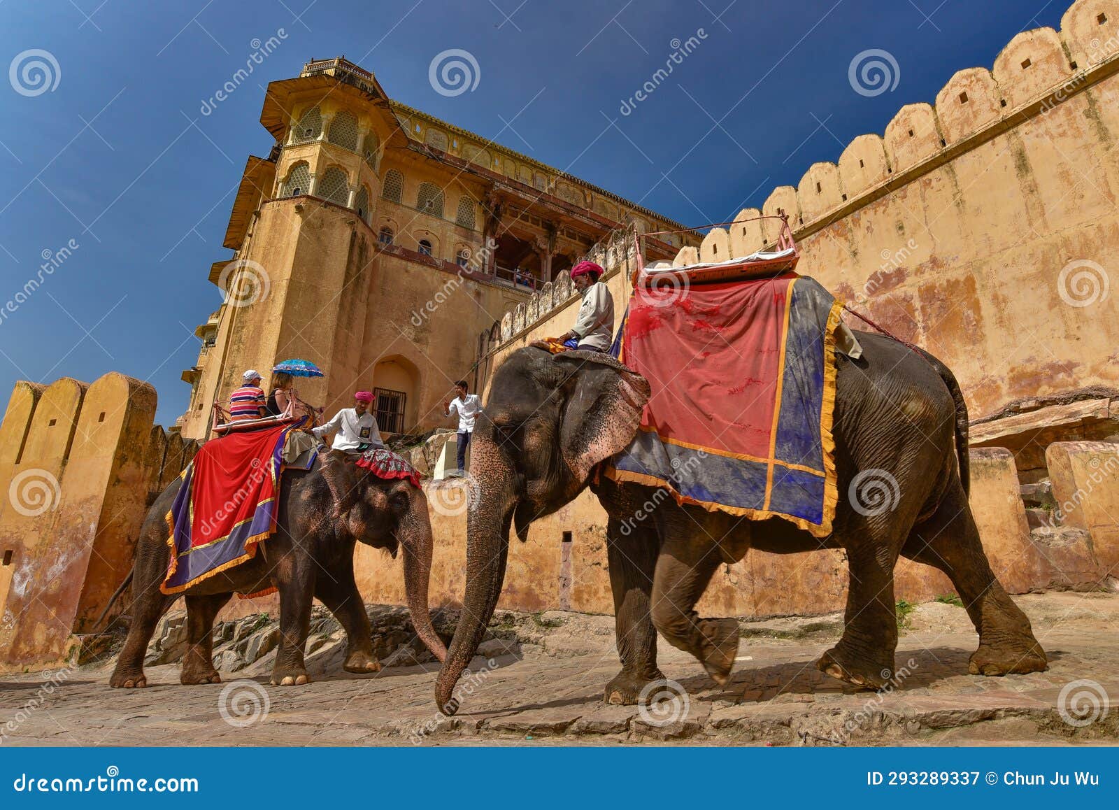 Elephant Riding at Amer Fort, Jaipur Stock Image - Image of heritage ...