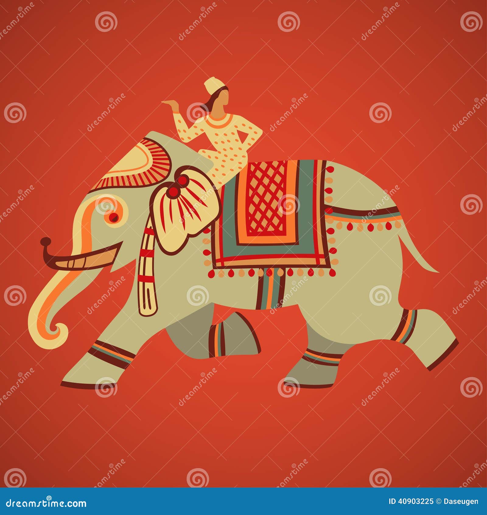Elephant riding stock vector. Illustration of maharajas - 40903225