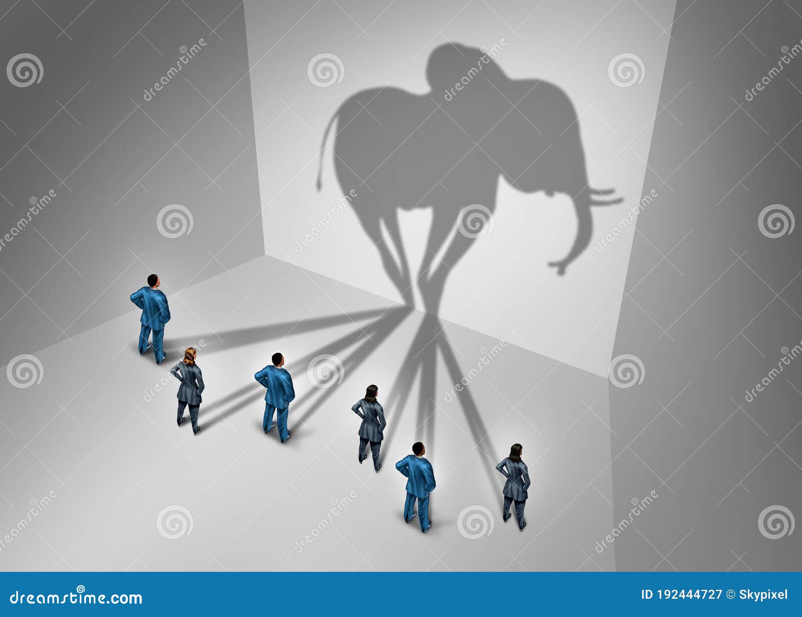 Elephant in the Room Concept Stock Illustration - Illustration of ...