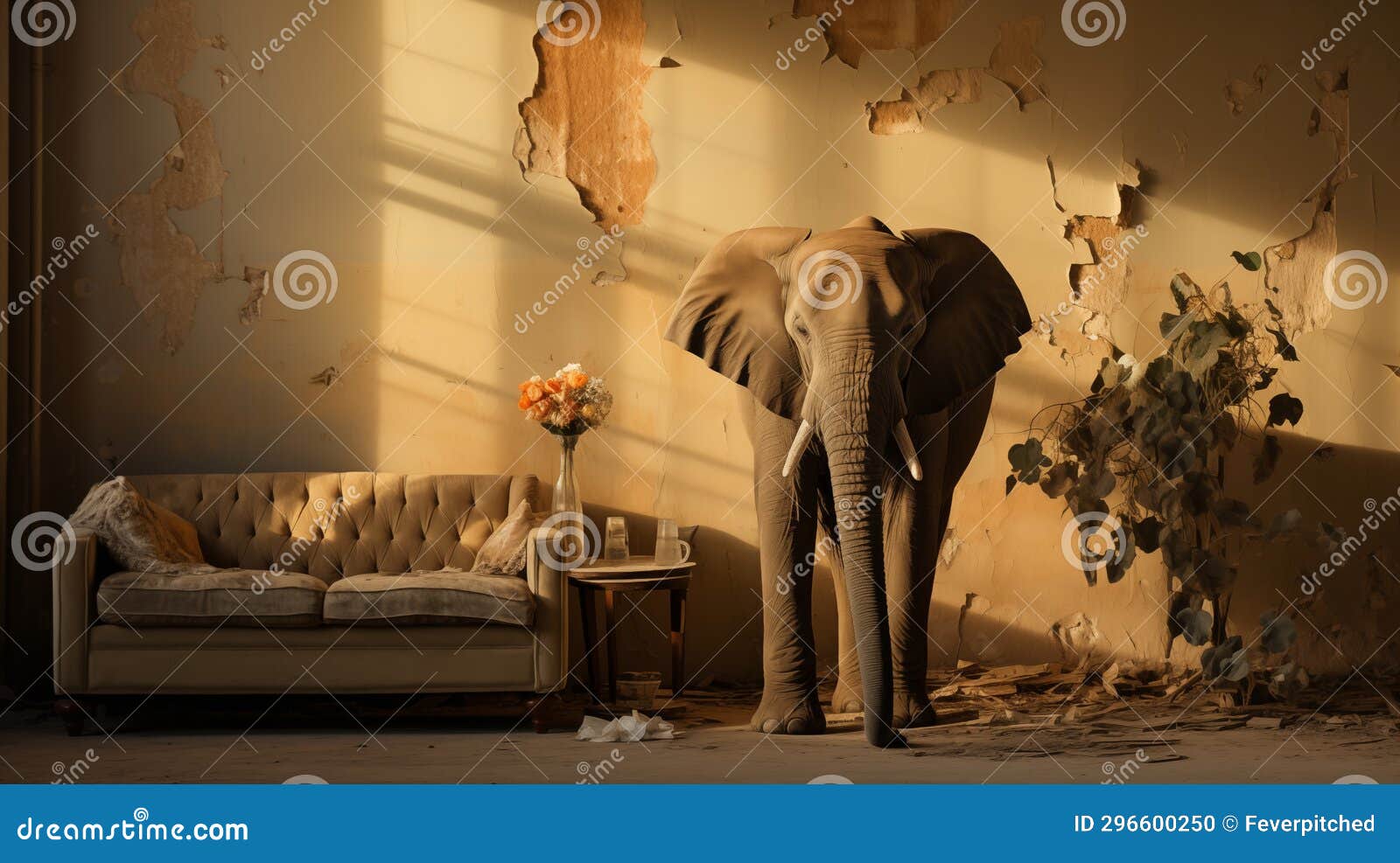 The Elephant in the Room - a Decaying and Neglected Room. Generative AI ...