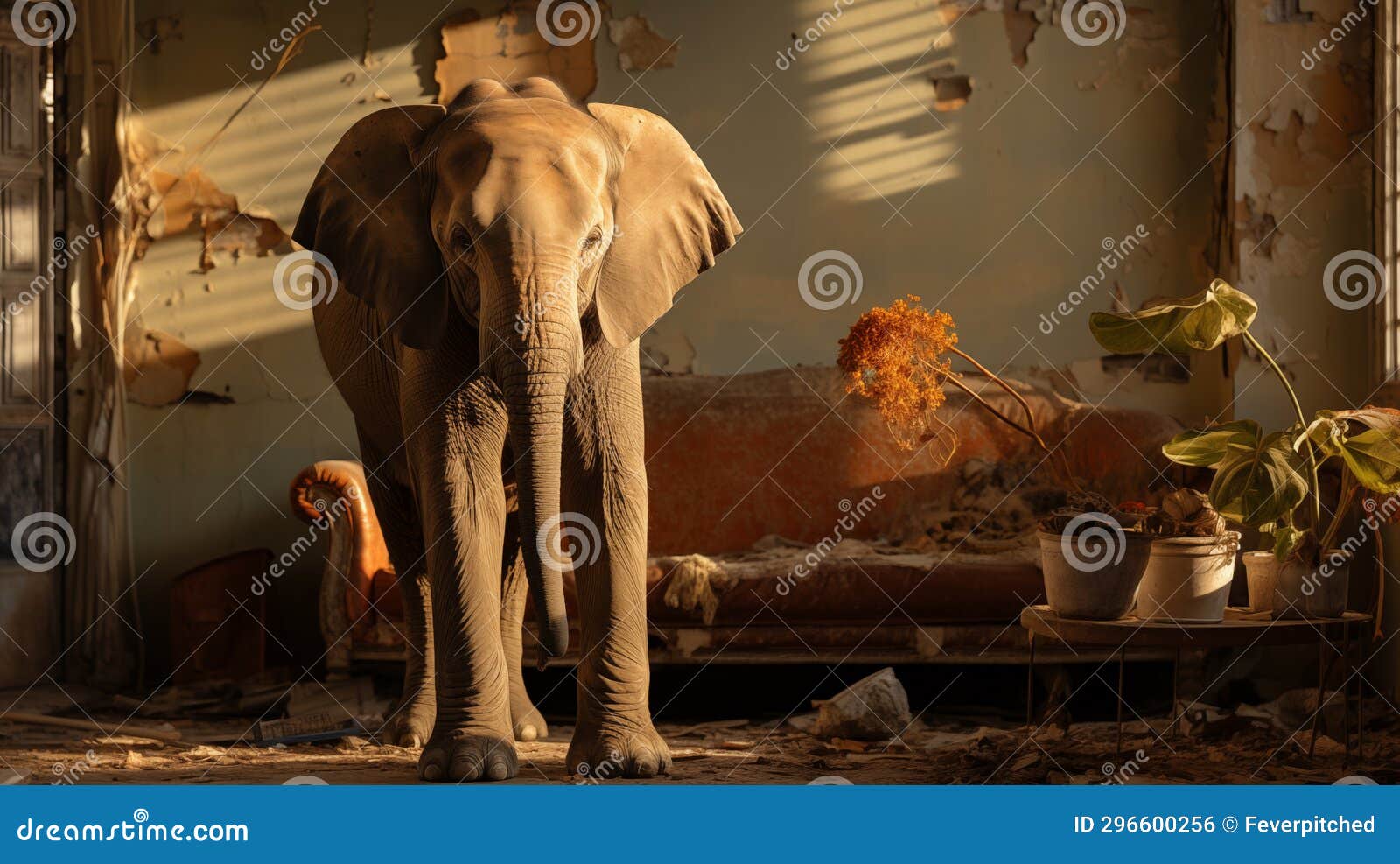 The Elephant in the Room - a Decaying and Neglected Room. Generative AI ...