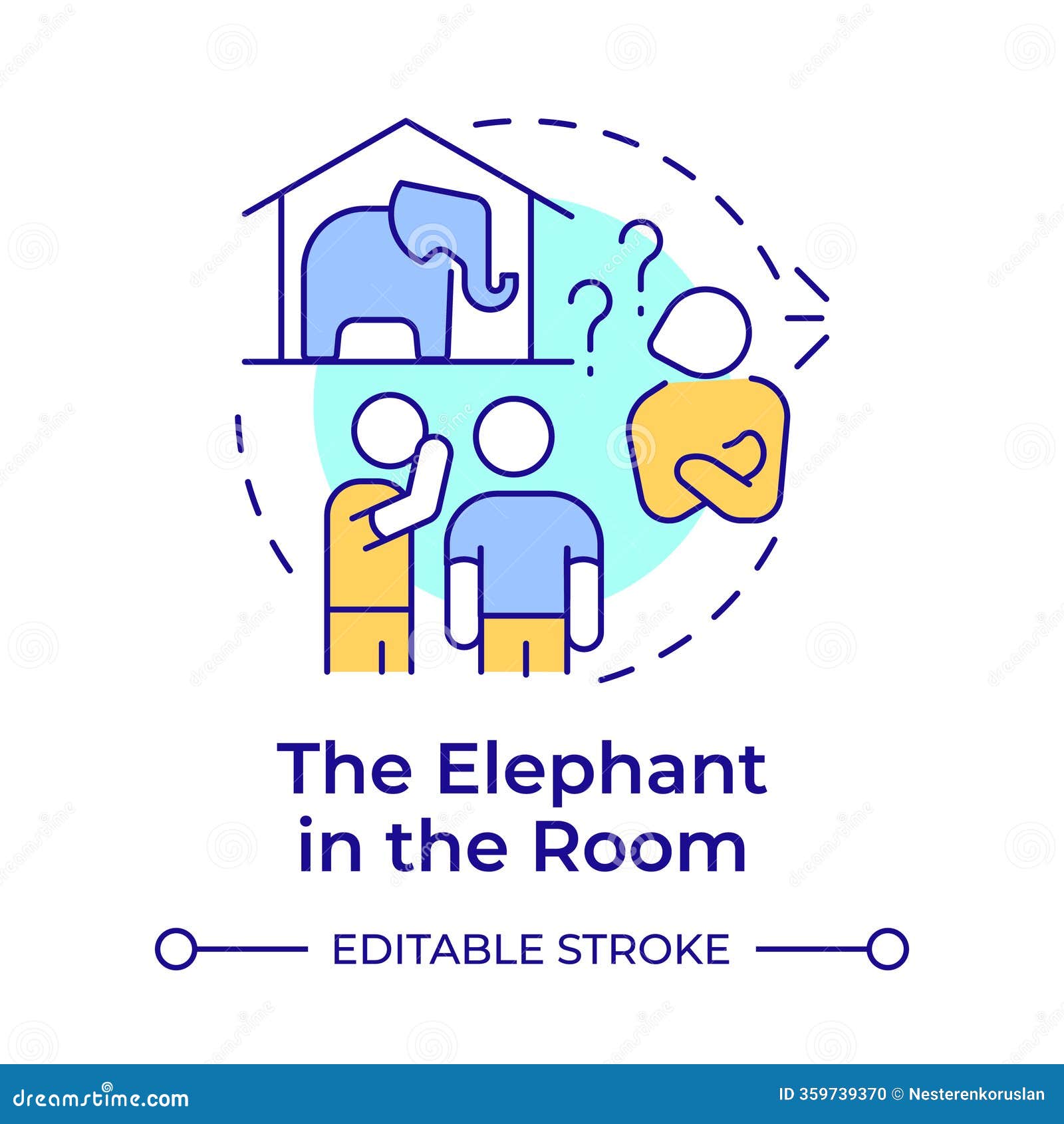 Elephant in Room Multi Color Concept Icon Stock Vector - Illustration ...