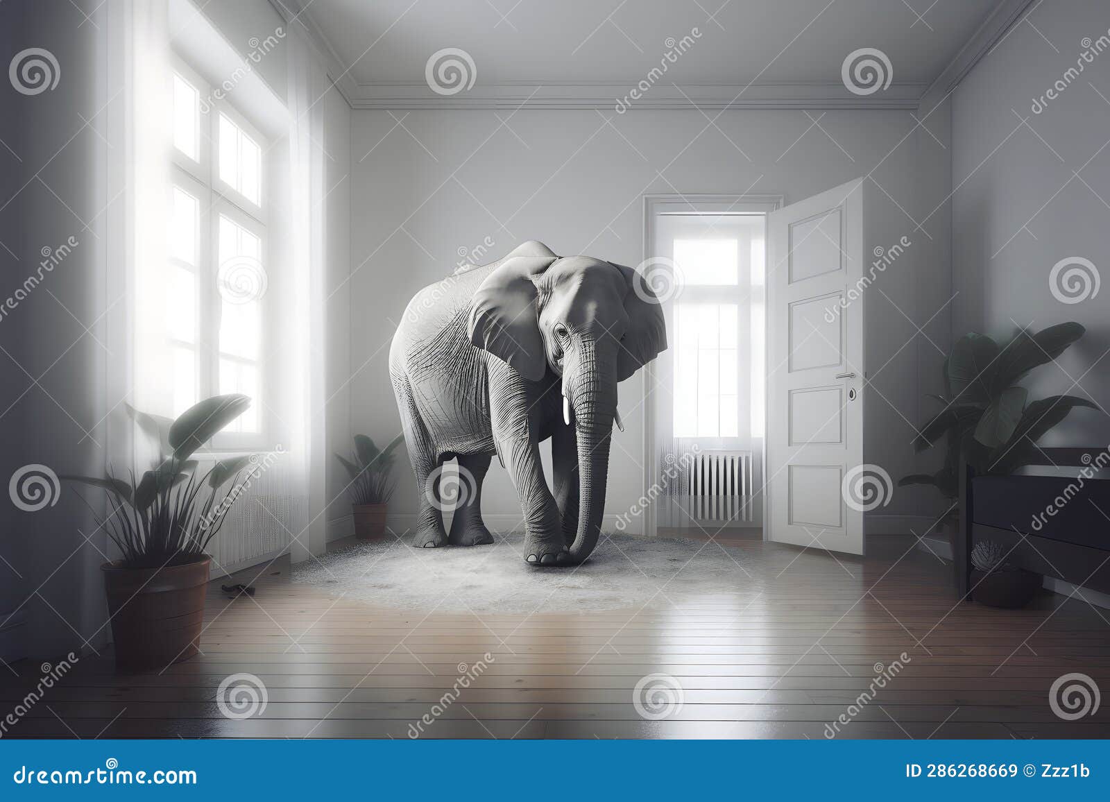 Elephant in the Room, Neural Network Generated Photorealistic Image ...