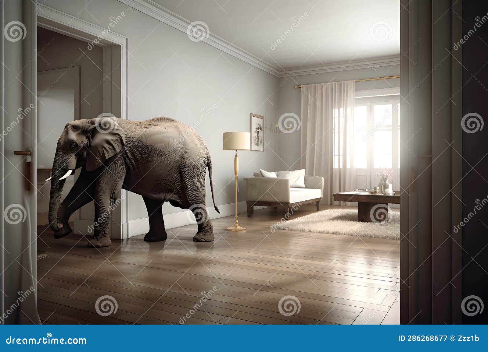 Elephant in the Room, Neural Network Generated Photorealistic Image ...