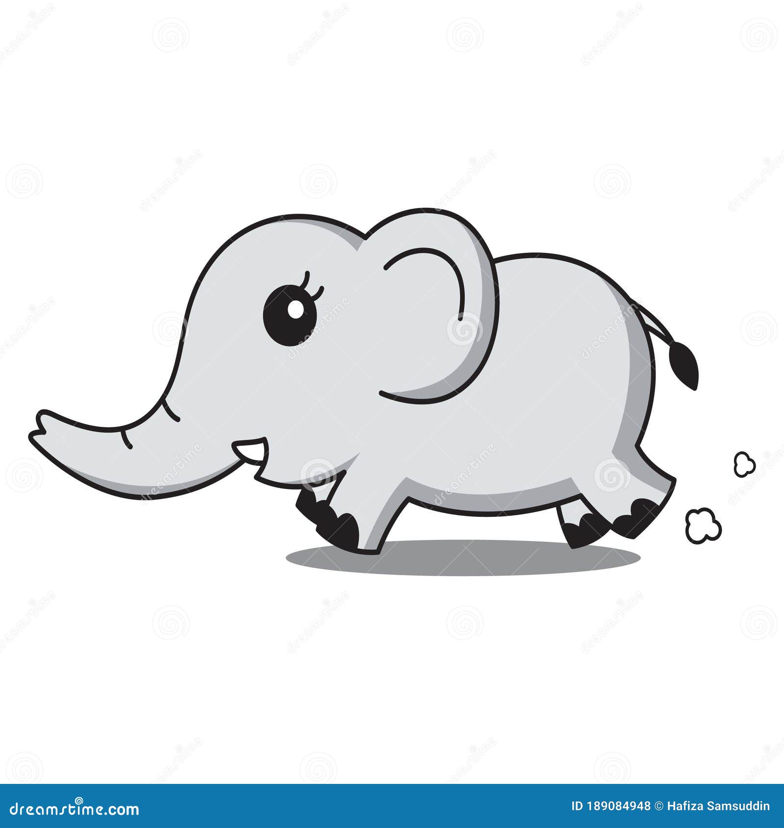 Elephant Running. Vector Illustration Decorative Design Stock Vector ...
