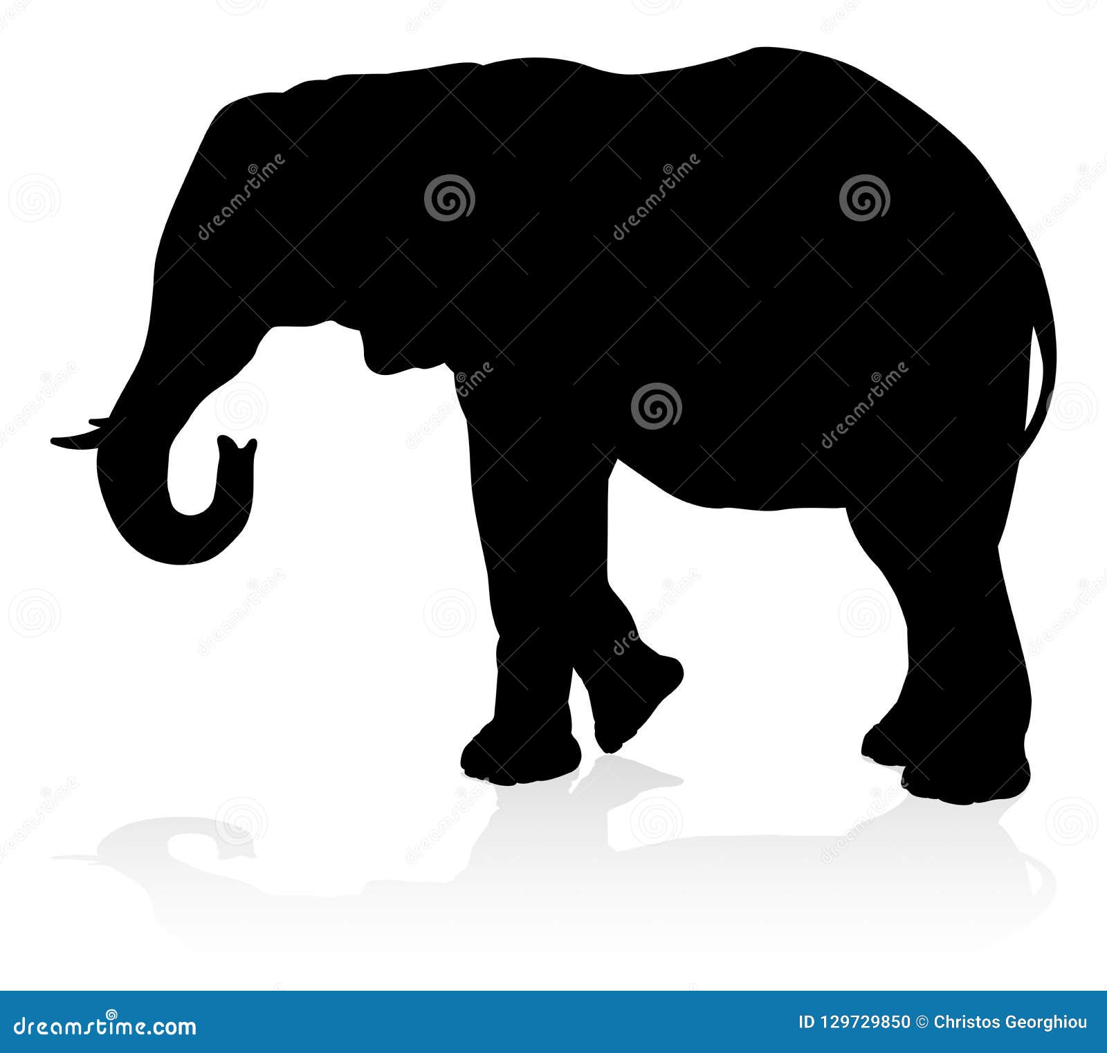 Elephant Safari Animal Silhouette Stock Vector - Illustration of shadow ...