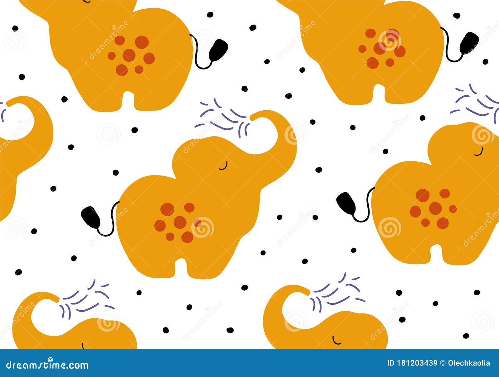 Elephant seamless pattern stock illustration. Illustration of fabric ...