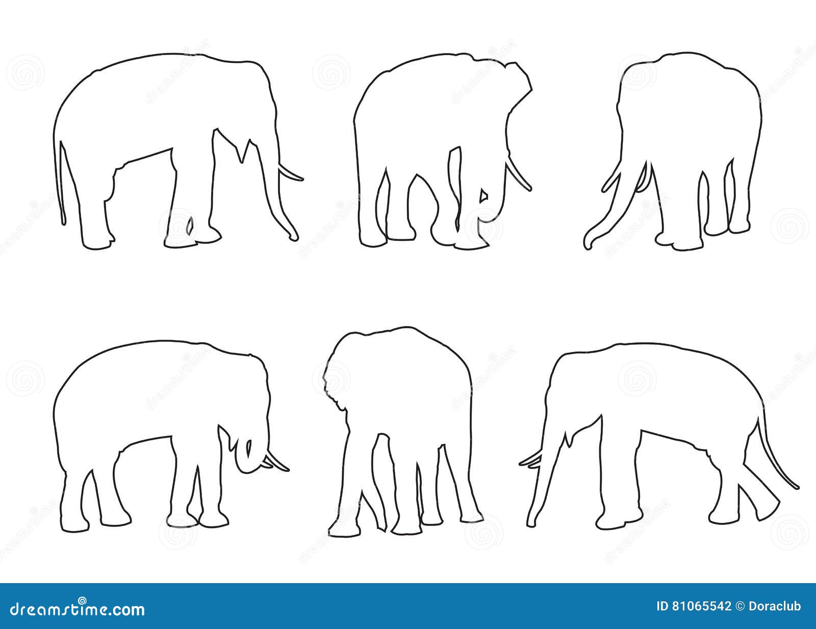 Elephant Set Path stock vector. Illustration of asian - 81065542