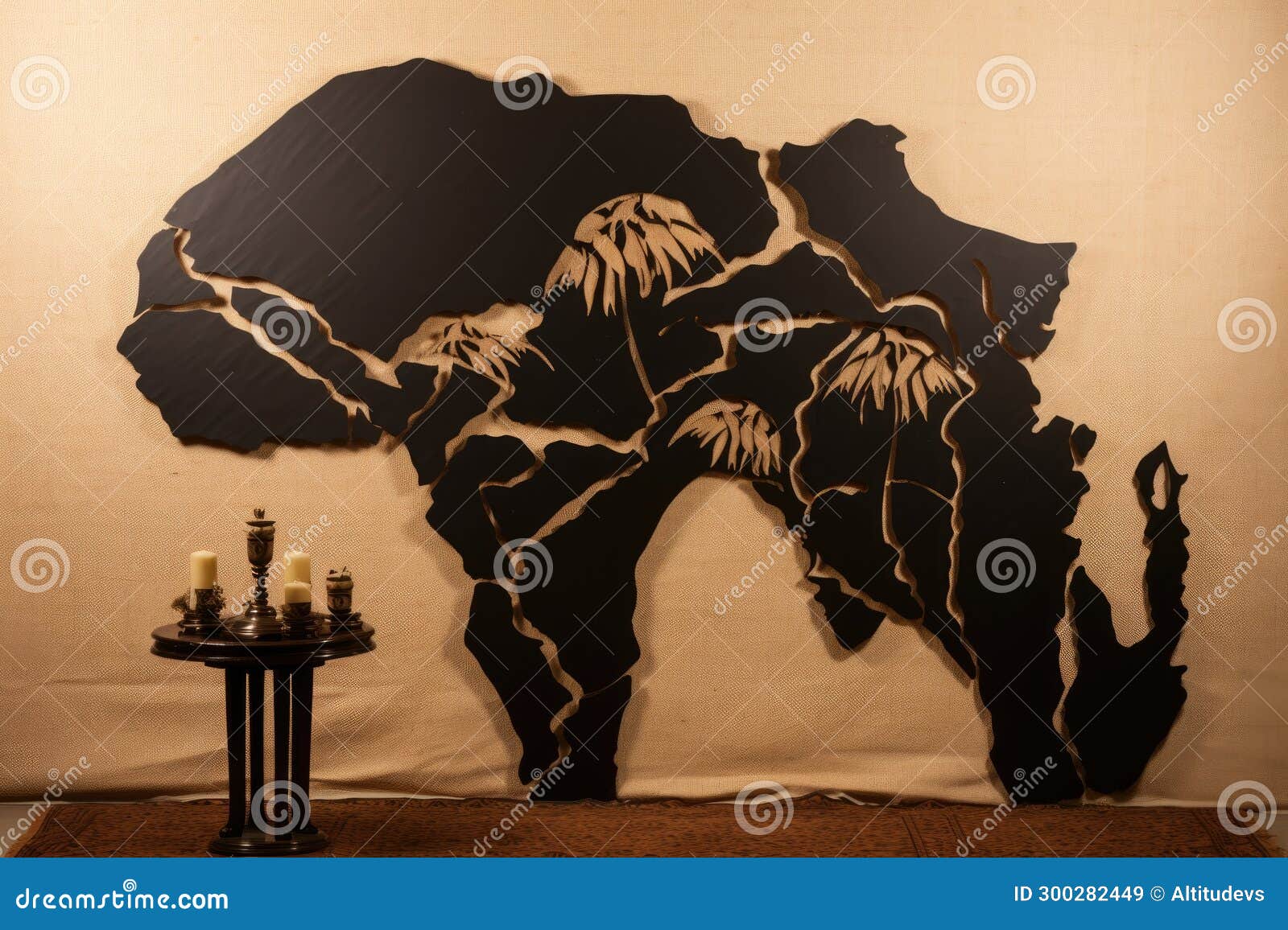 An Elephant Shadow Puppet on a Map of Africa Stock Image - Image of ...