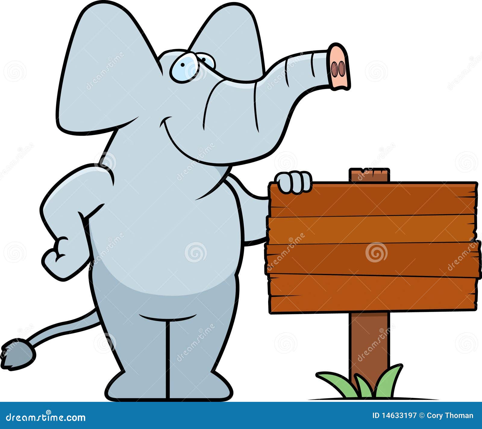 Elephant Sign stock vector. Illustration of animal, smiling - 14633197