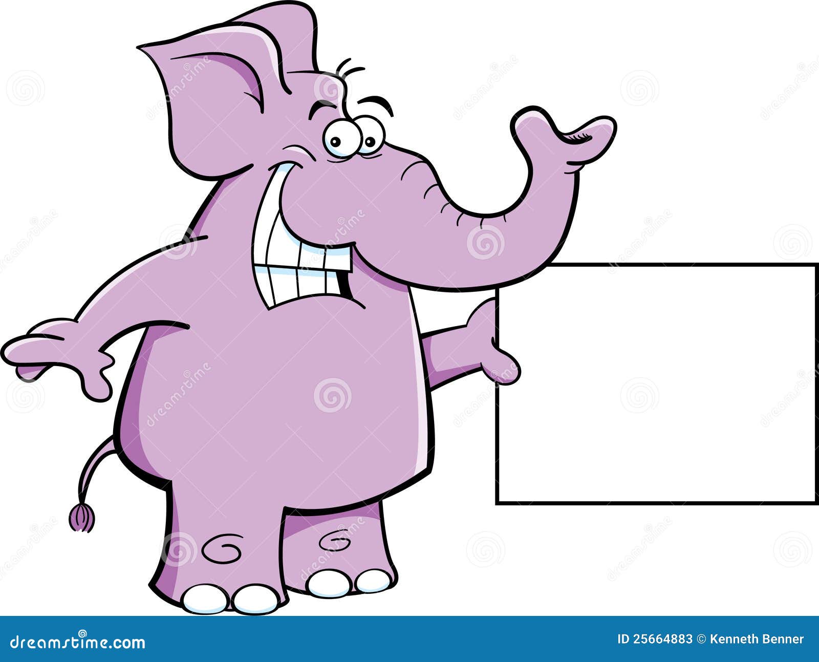 Elephant with a sign stock vector. Illustration of smiling - 25664883