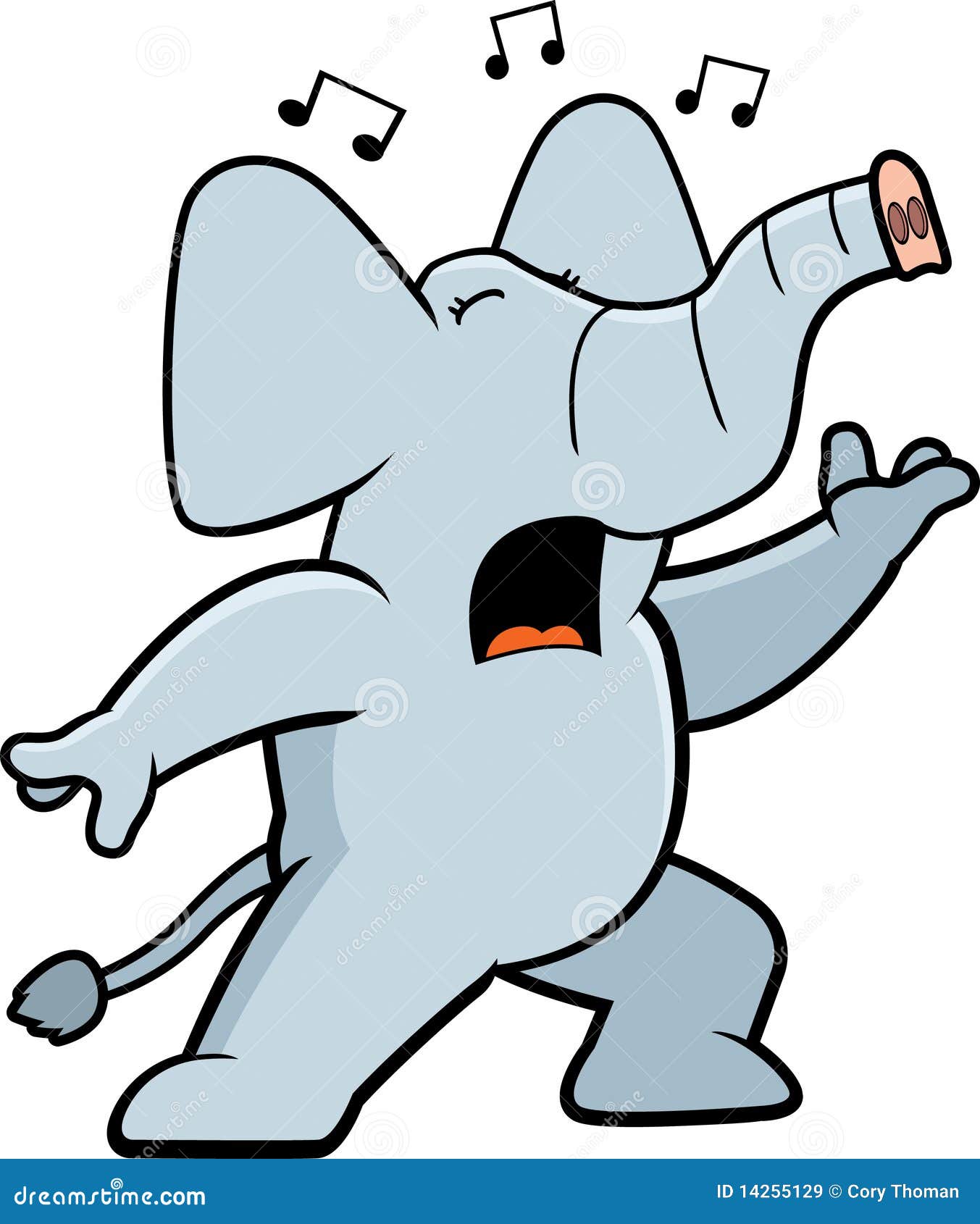 Elephant Singing stock vector. Illustration of sing, elephant - 14255129