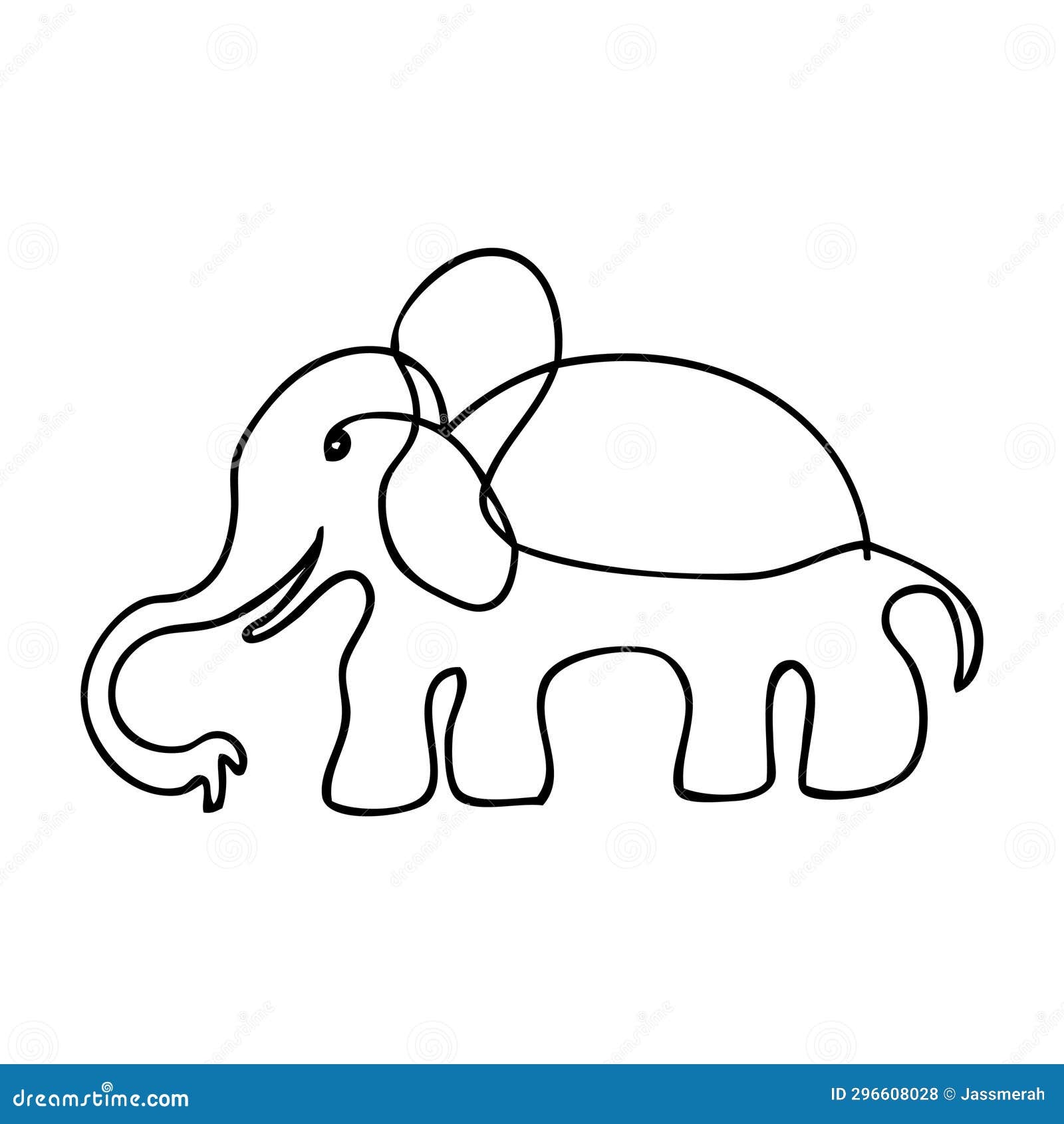 Simple Elephant Vector Sketch Single One Line Art, Continuous Stock ...