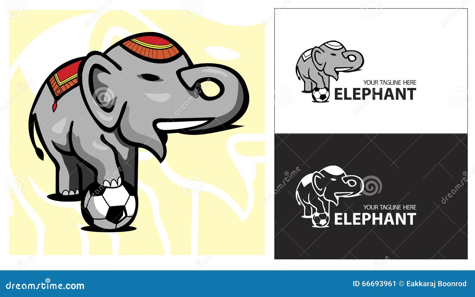 Elephant Soccer Ball Sport Team Stock Illustration - Illustration of ...