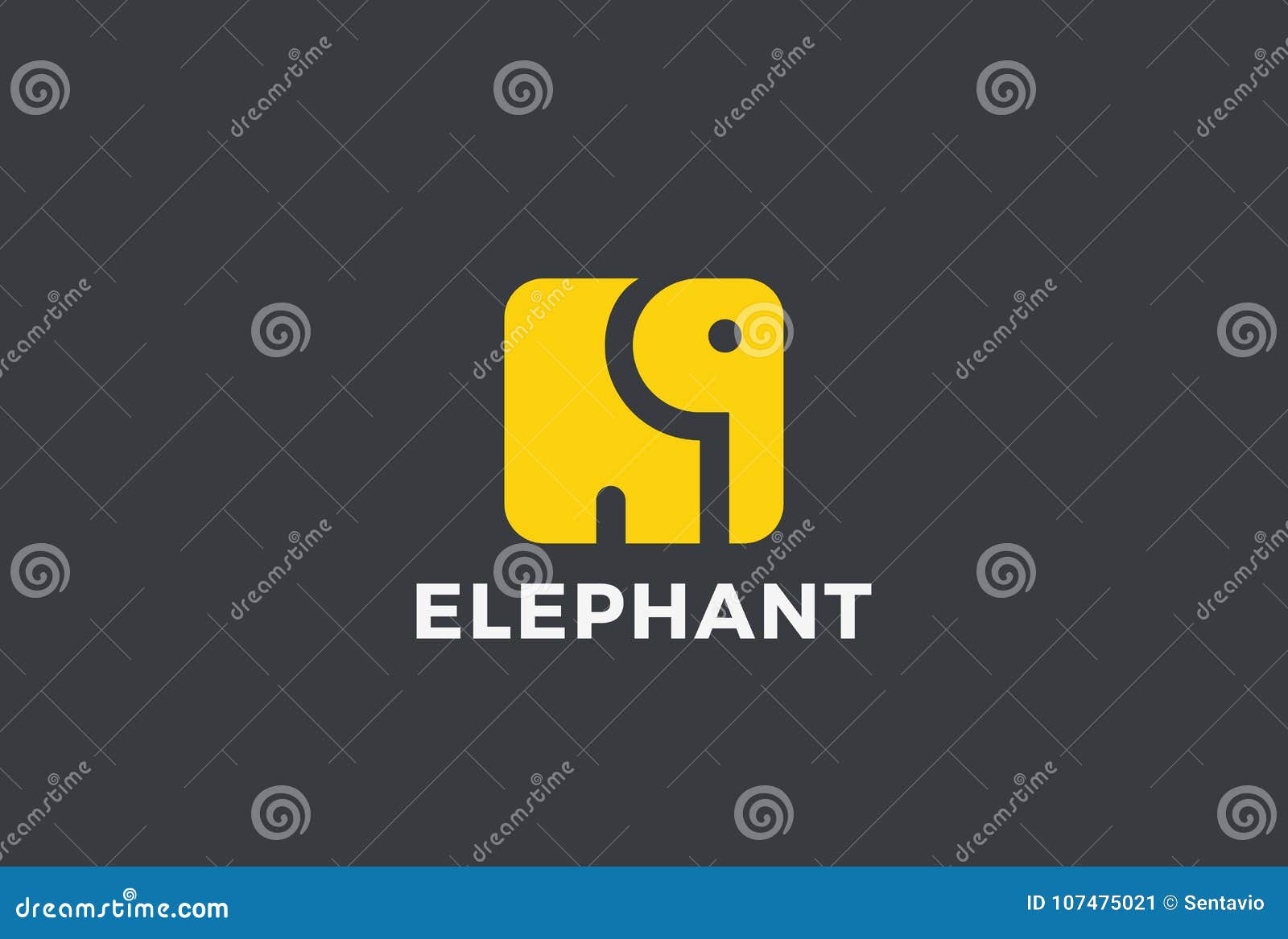 Elephant Square Shape Logo Abstract Vector. Animal Stock Vector ...