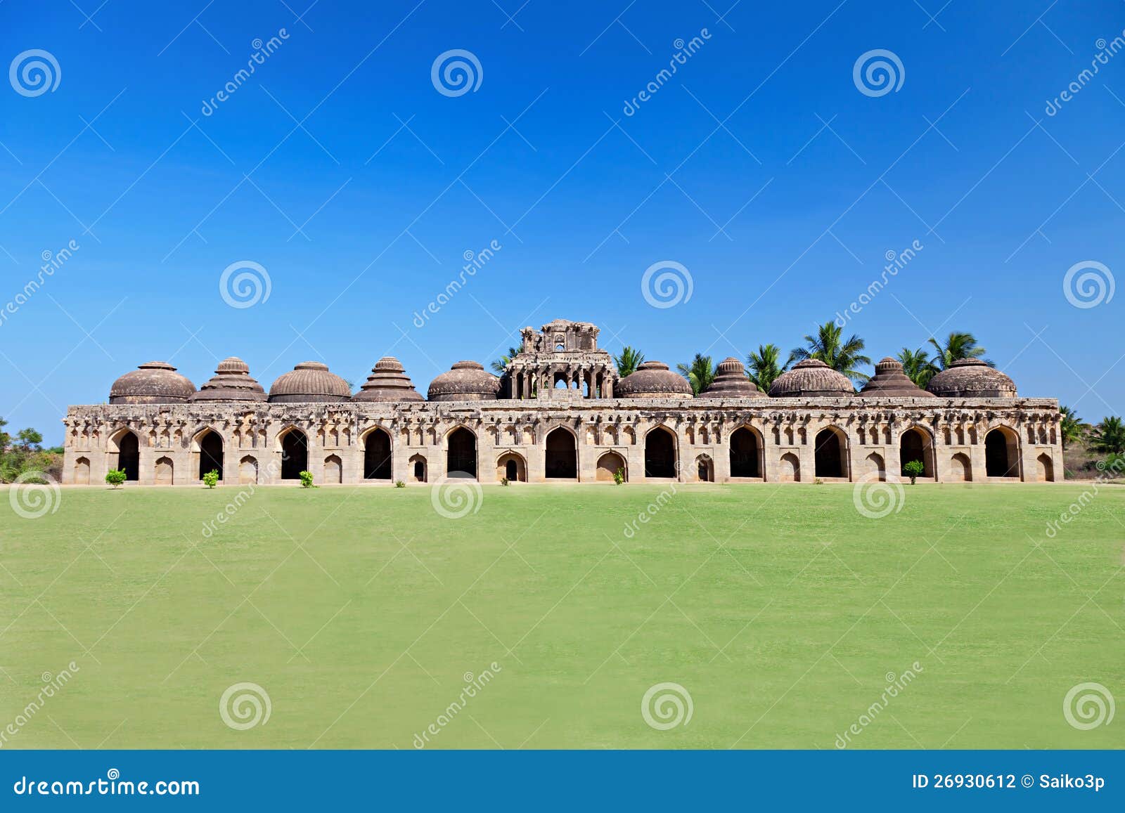 Elephant Stables, Hampi stock photo. Image of famous - 26930612