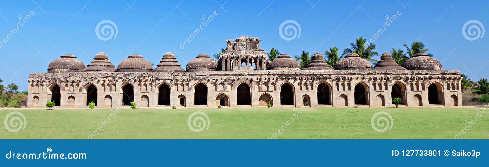 Elephant Stables, Hampi stock image. Image of brick - 127733801