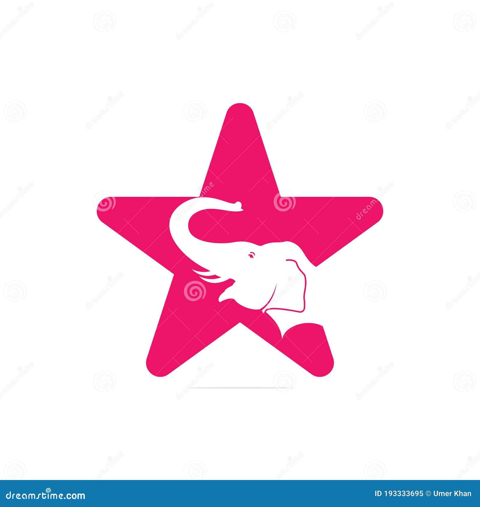 Elephant Star Shape Concept Vector Logo Design. Stock Vector ...