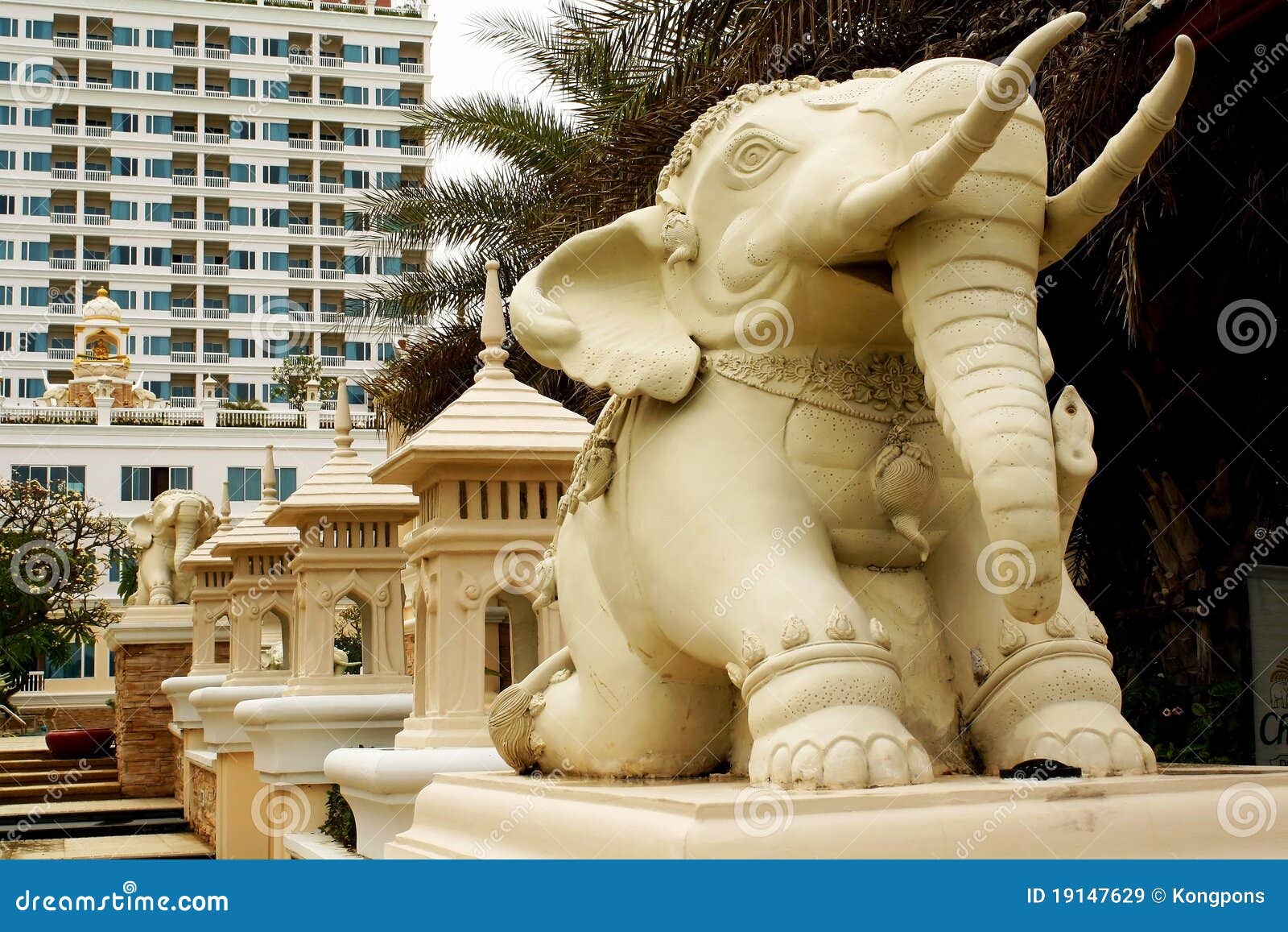 Elephant Statue In Front Of Building Stock Image - Image of nature ...