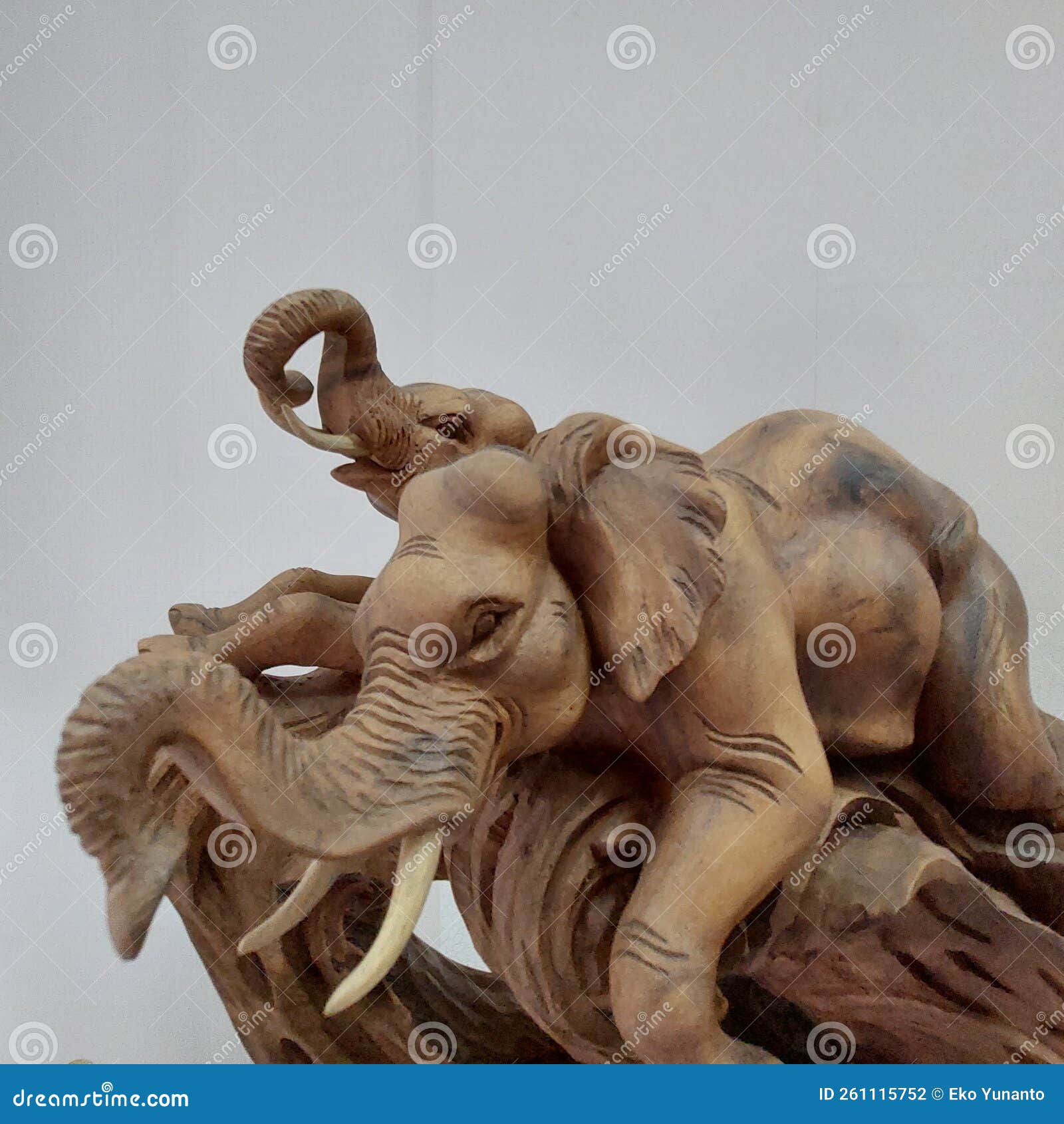 Elephant Statue Made of Teak Stock Photo - Image of animal, wood: 261115752