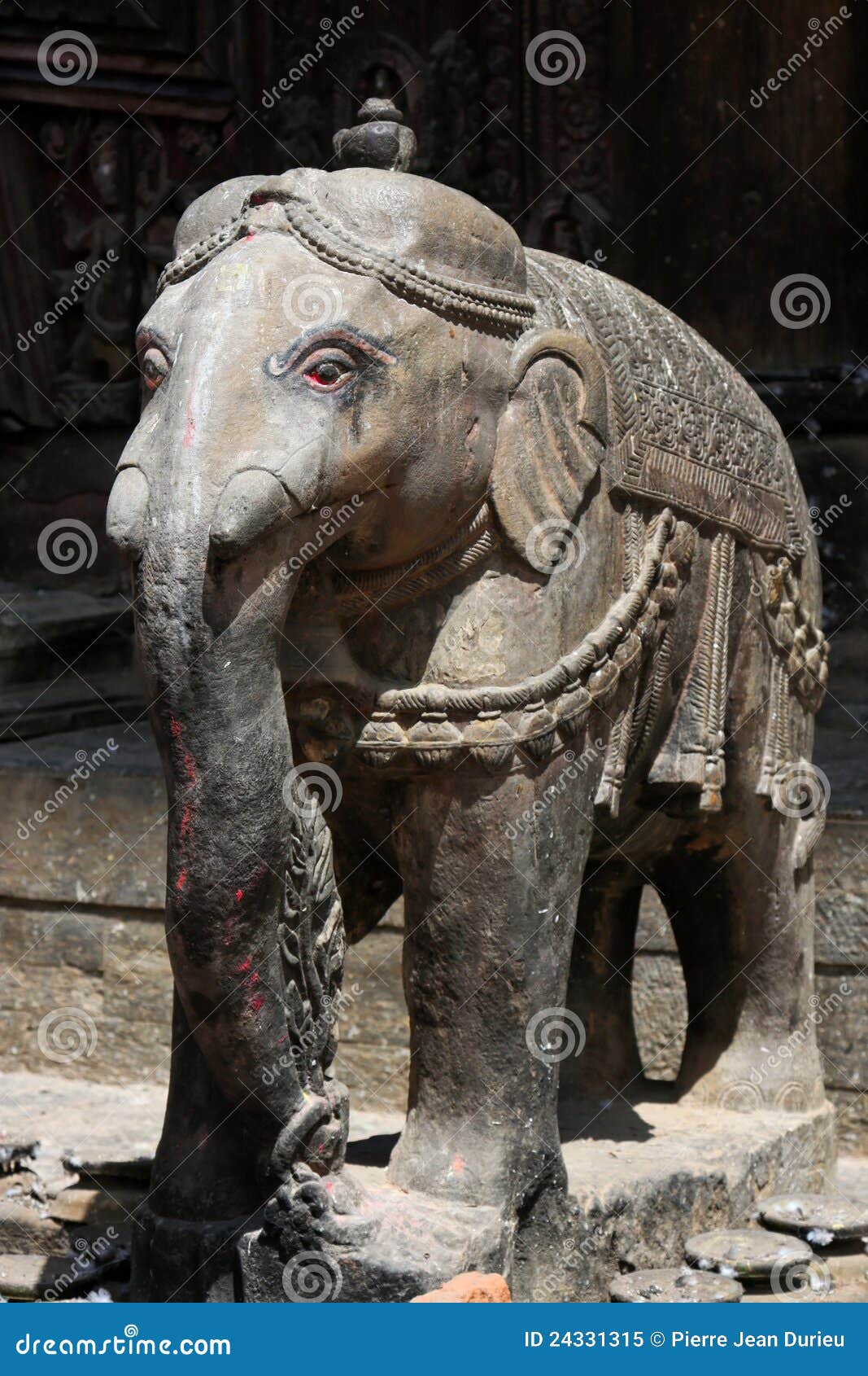 Elephant statue in temple stock image. Image of travel - 24331315