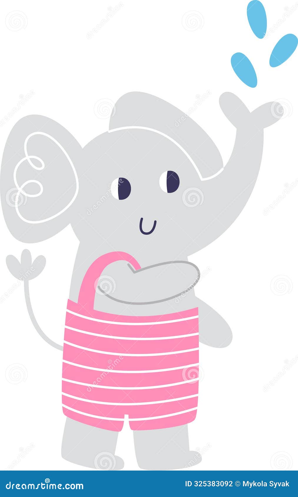 Elephant in Swimsuit stock illustration. Illustration of design - 325383092